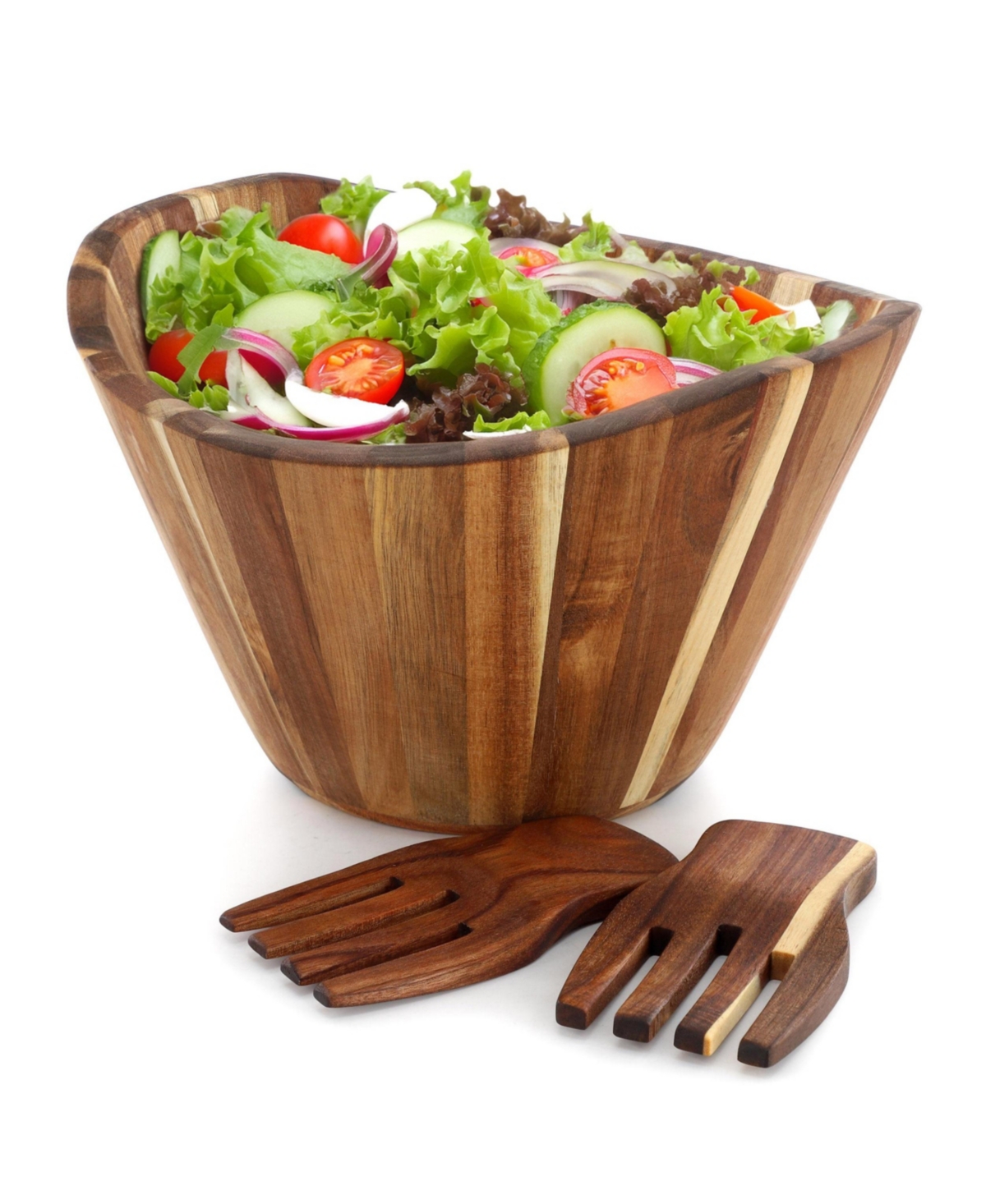 Click here for MegaChef Acacia Wood Salad Bowl with Serving Utens... prices