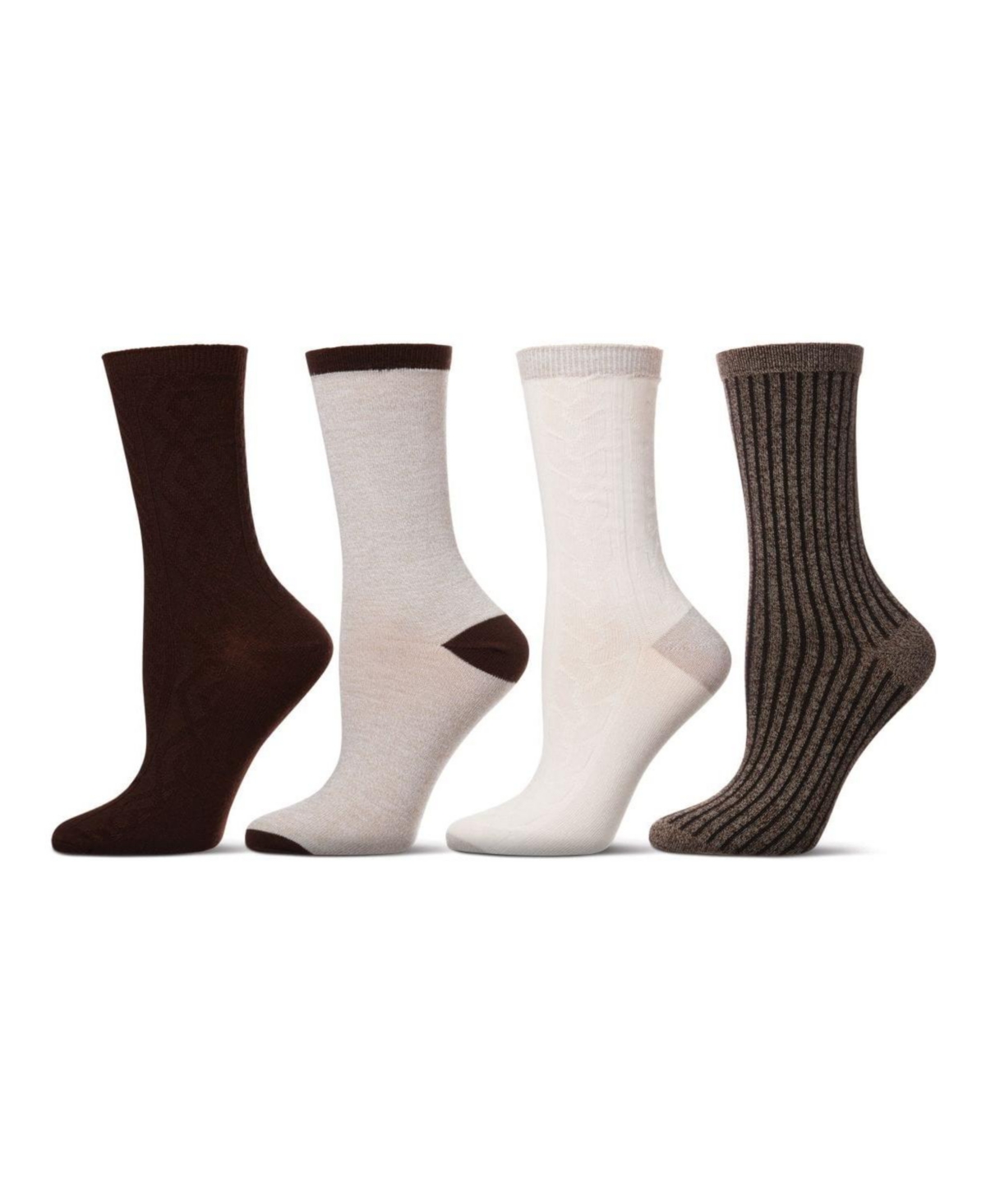 Click here for MeMoi Womens 4 Pair Pack Textured Buttersoft Crew... prices