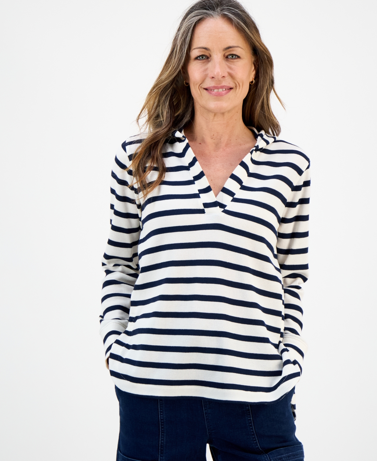 Click here for Style & Co Petite Relaxed-Fit Henley Hoodie  Macys... prices