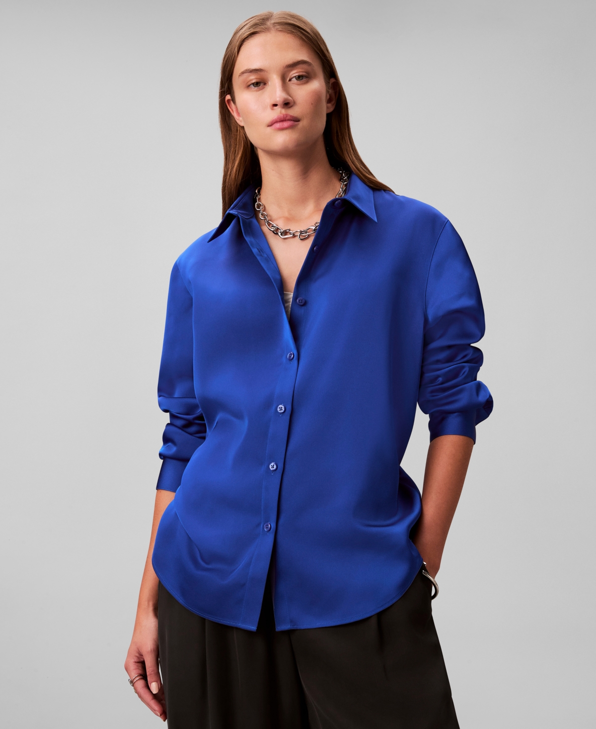 Click here for Calvin Klein Womens Classic Button Down Shirt - Co... prices