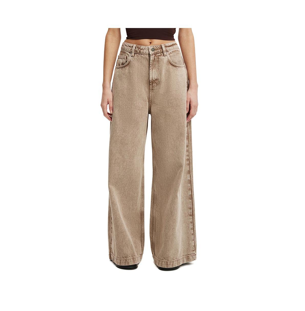 Click here for Cotton On Womens 91 Wide Jean - Brown stonewash prices