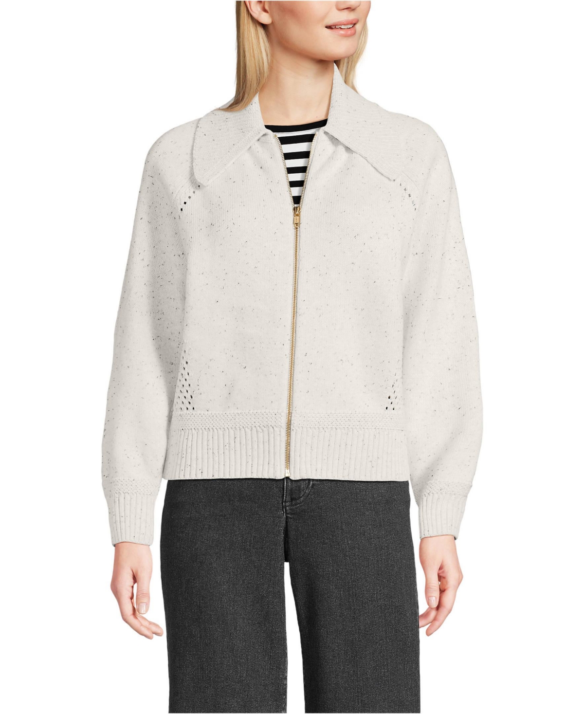 Click here for Lands End Womens Drifter Large Collar Zip Front Ca... prices