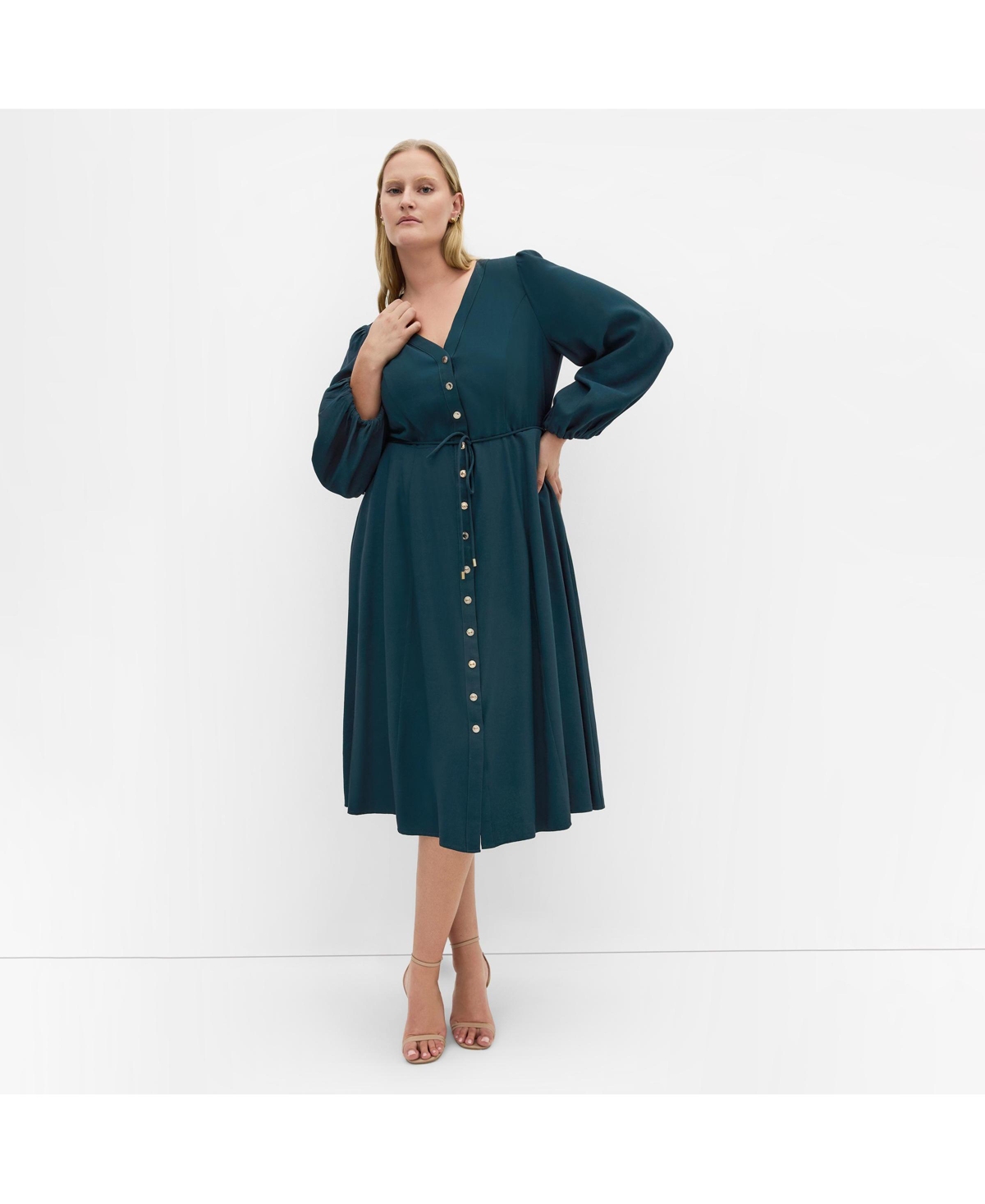 Click here for City Chic Womens Kristina Midi Dress - Deep emeral... prices