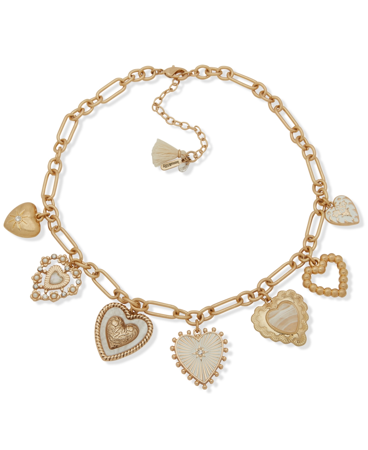 Click here for lonna & lilly Gold-Tone Heart Charm Frontal Neckla... prices