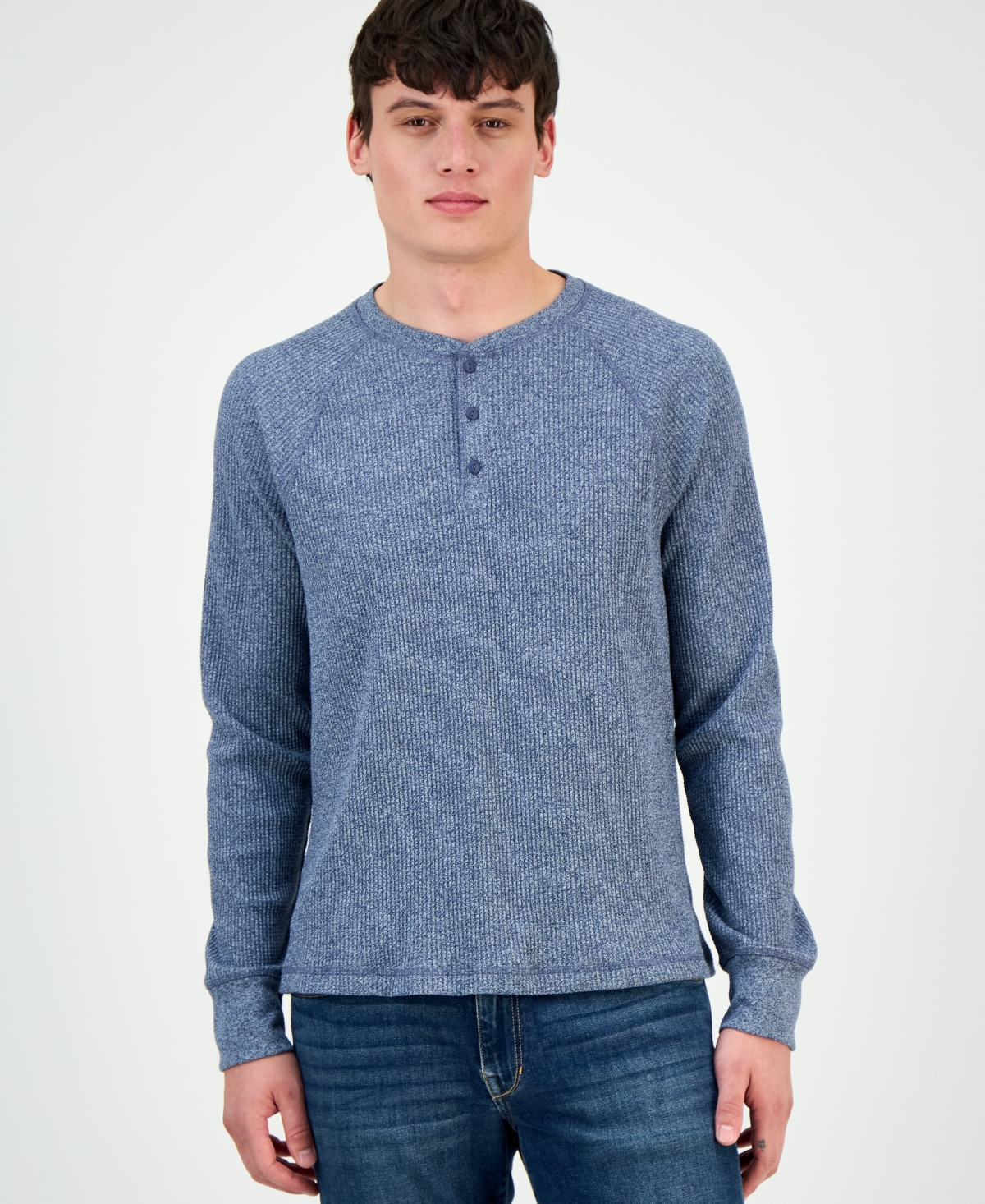 Click here for Sun + Stone Mens Thermal Waffle-Knit Henley Shirt... prices
