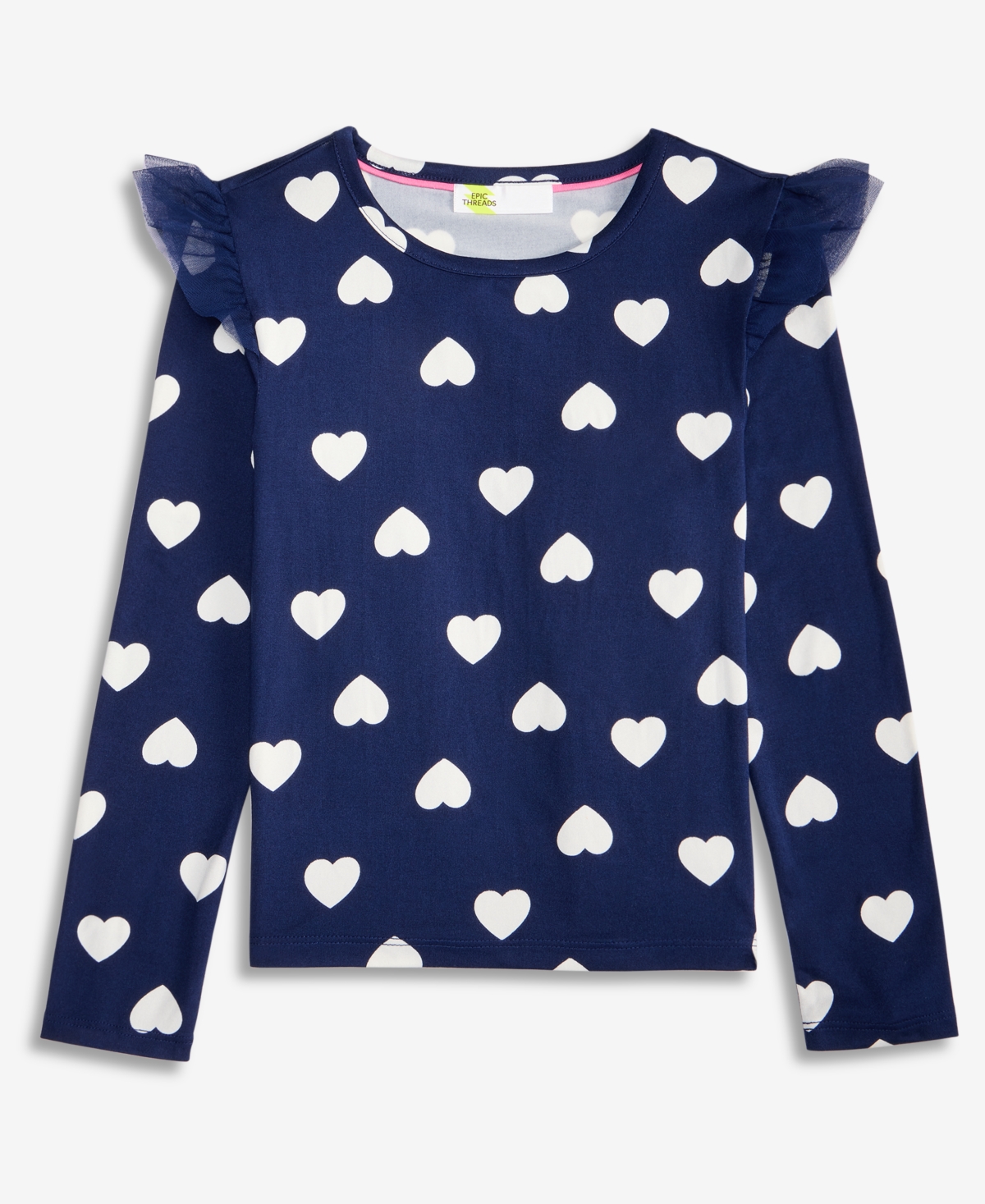 Click here for Epic Threads Girls 5-20 Long-Sleeve Heart-Print Ru... prices