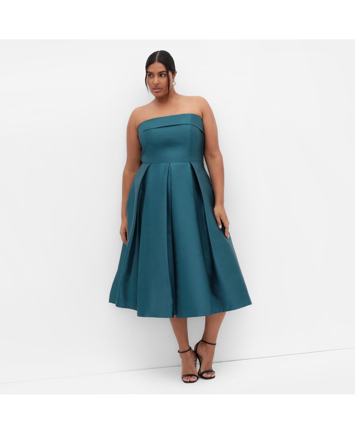 Click here for City Chic Womens Tiffany Strapless Midi Dress - De... prices
