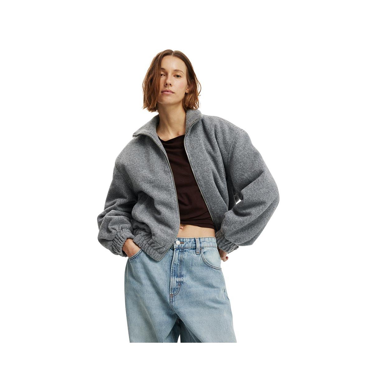 Click here for Cotton On Womens Blake Textured Jacket - Grey marl... prices