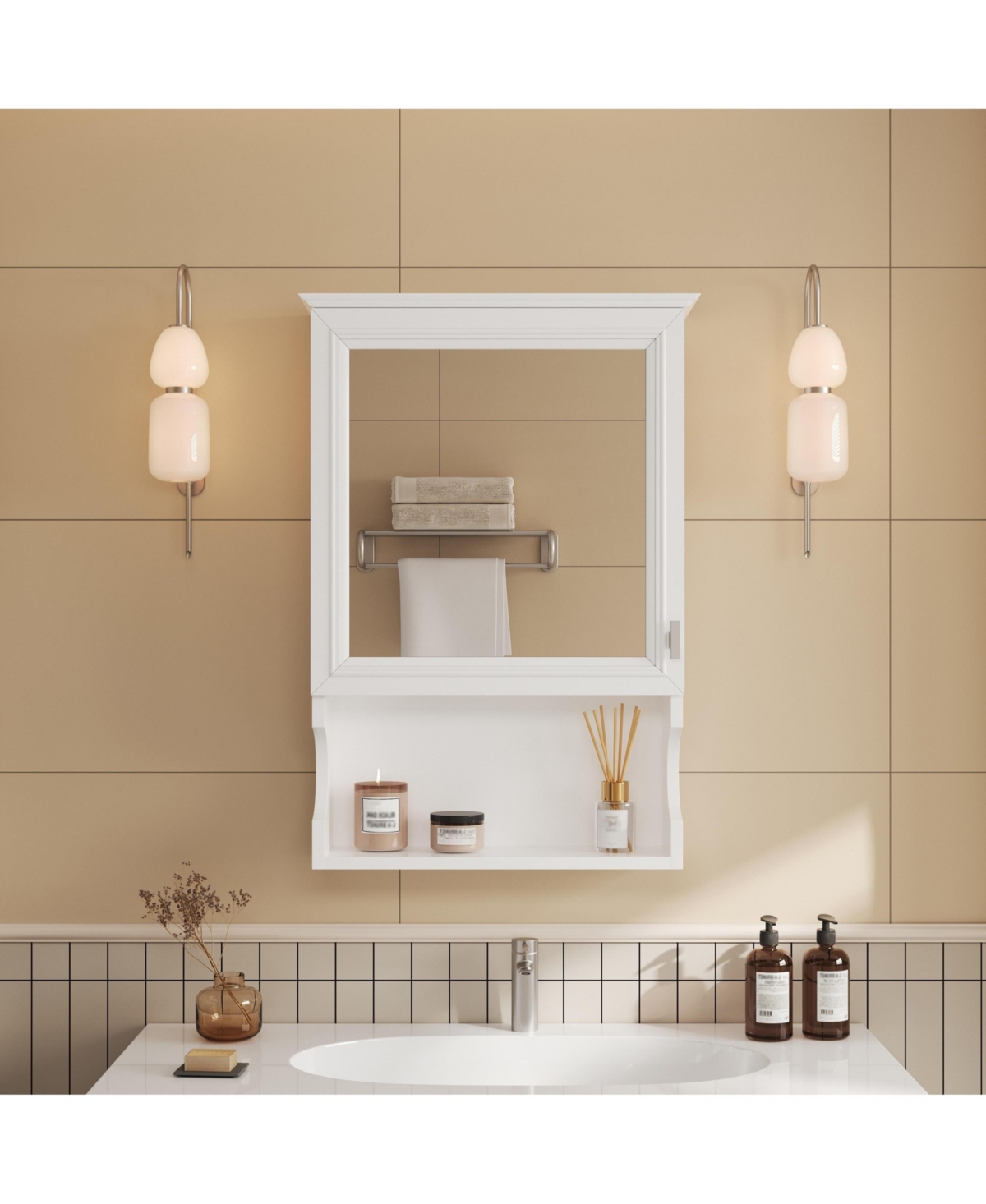 Click here for Casainc 20 Wall Mounted Bathroom Cabinet with Mirr... prices