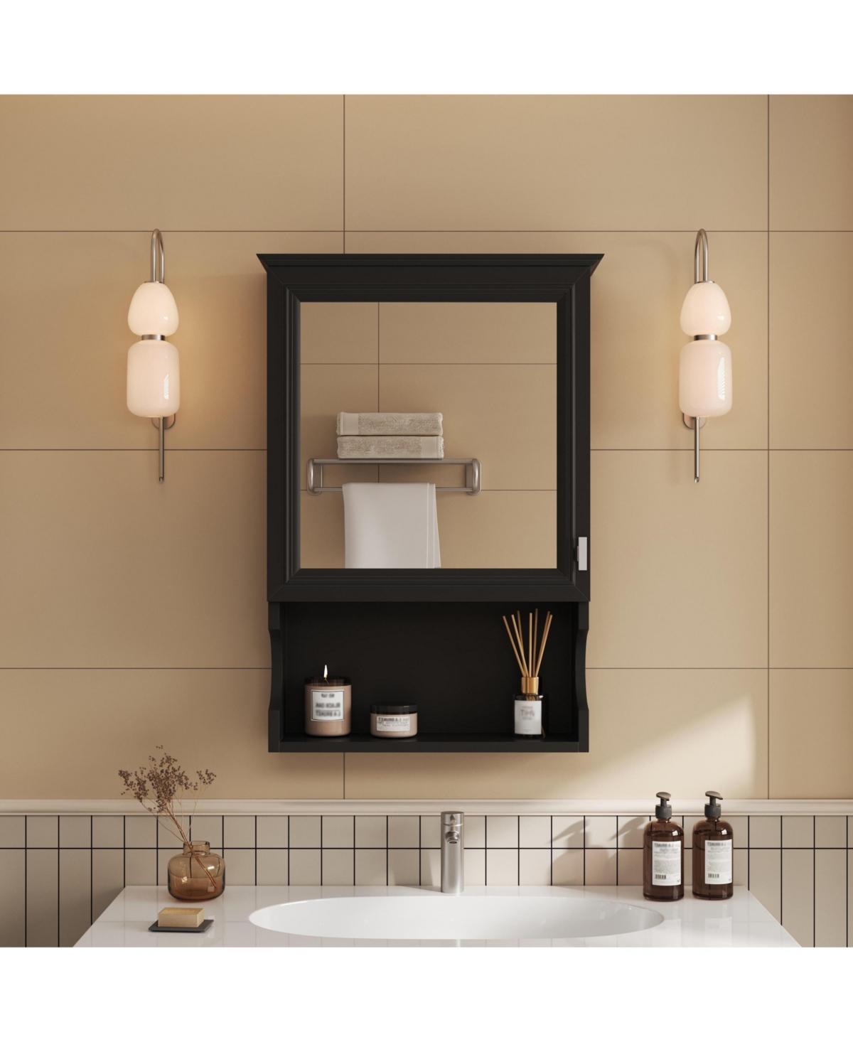 Click here for Casainc 20 Wall Mounted Bathroom Cabinet with Mirr... prices