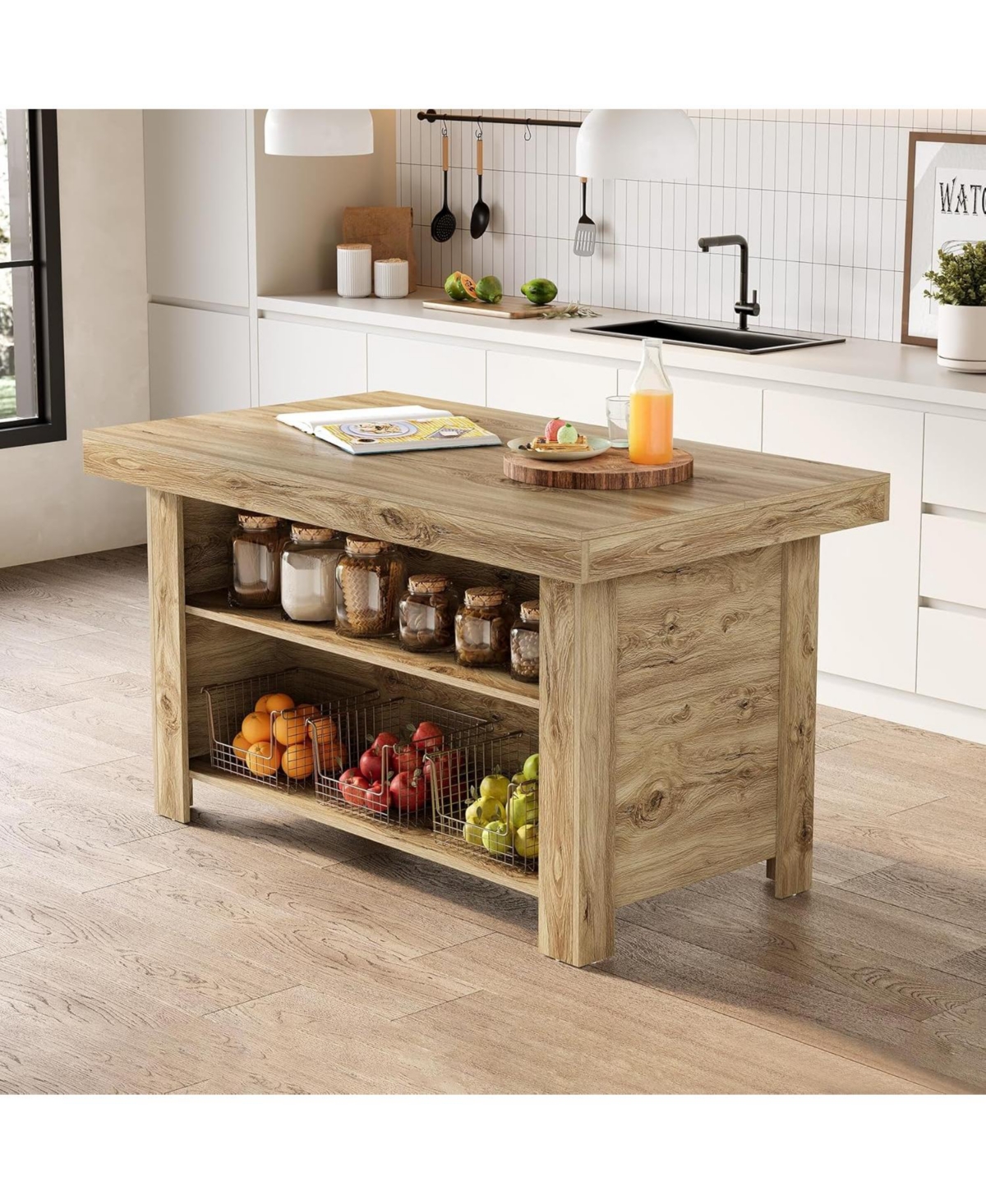 Click here for Tribesigns 55 Inches Kitchen Island with Storage... prices