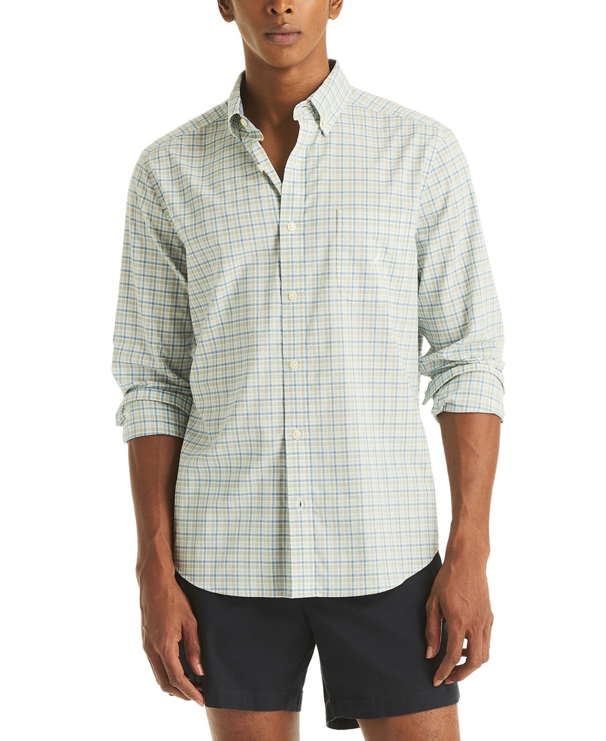 Click here for Nautica Mens Plaid Long Sleeve Shirt - Sail White prices