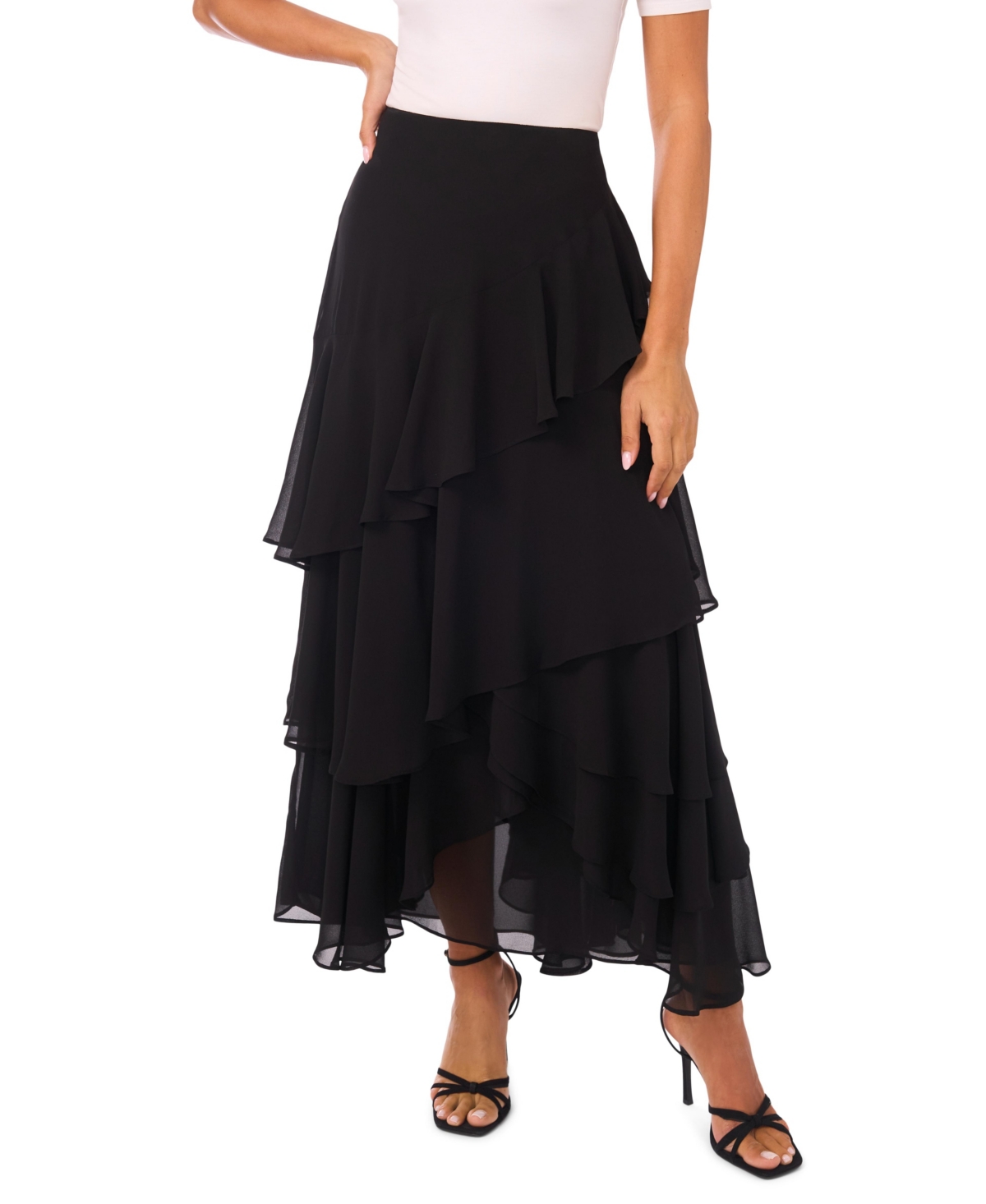 Click here for Vince Camuto Womens Long Ruffle Skirt - Rich Black prices