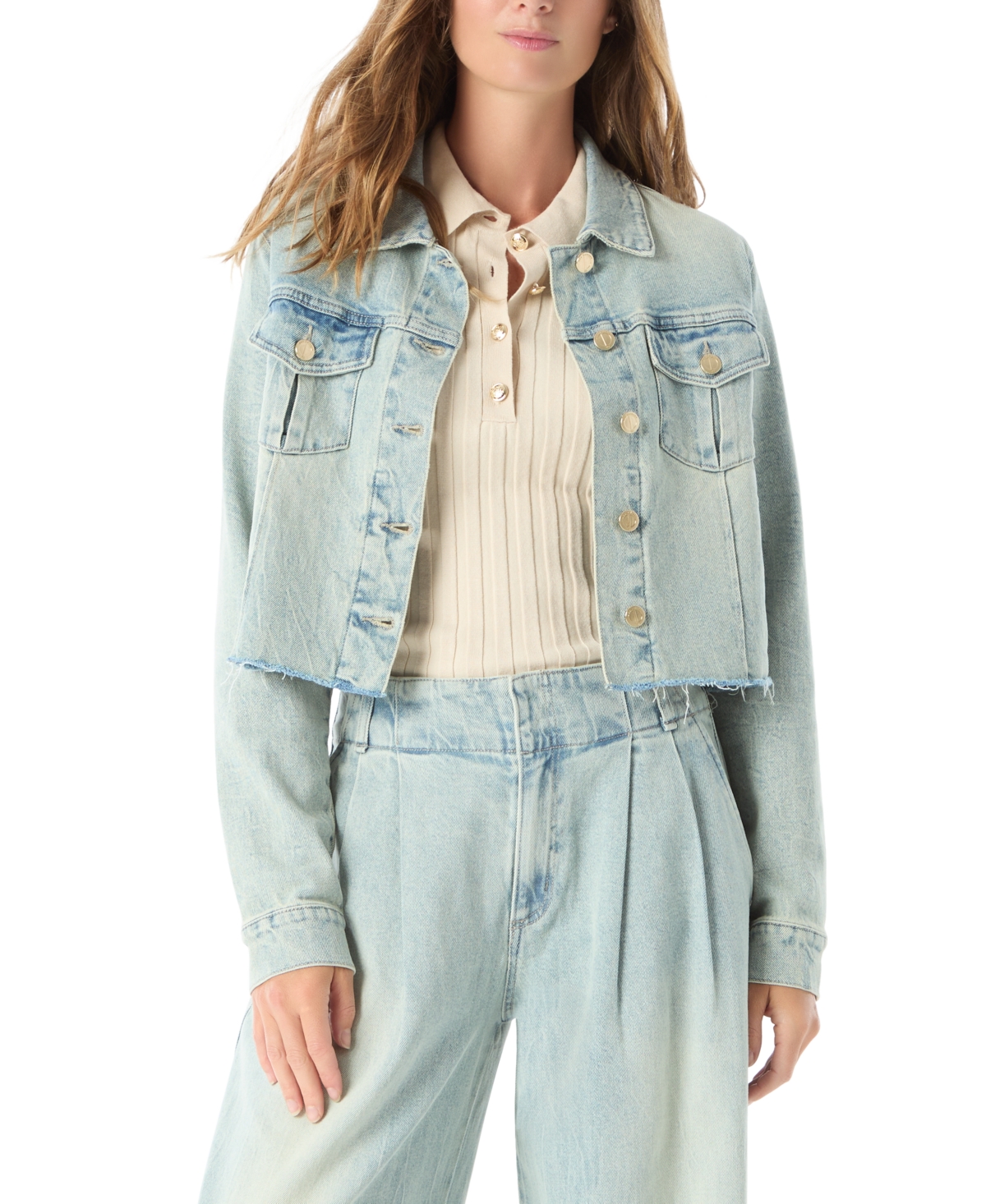 Click here for Dee Ocleppo Womens Talia Point Collar Cropped Jack... prices