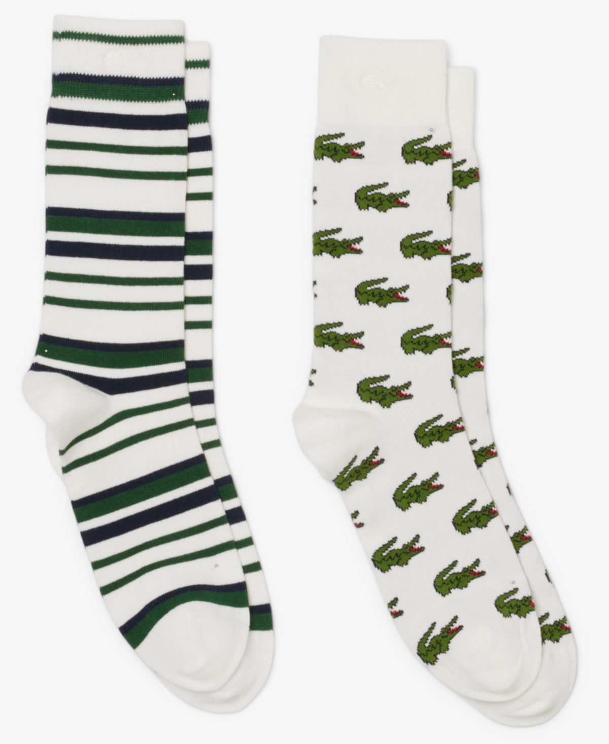 Click here for Lacoste Unisex 2-Pack Crew Socks - Flour/Green-Nav... prices