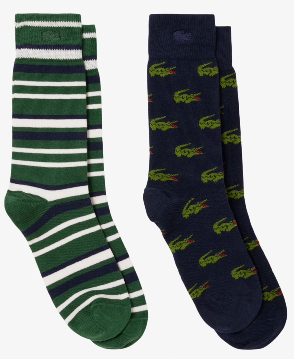 Click here for Lacoste Unisex 2-Pack Crew Socks - Navy Blue/Green... prices