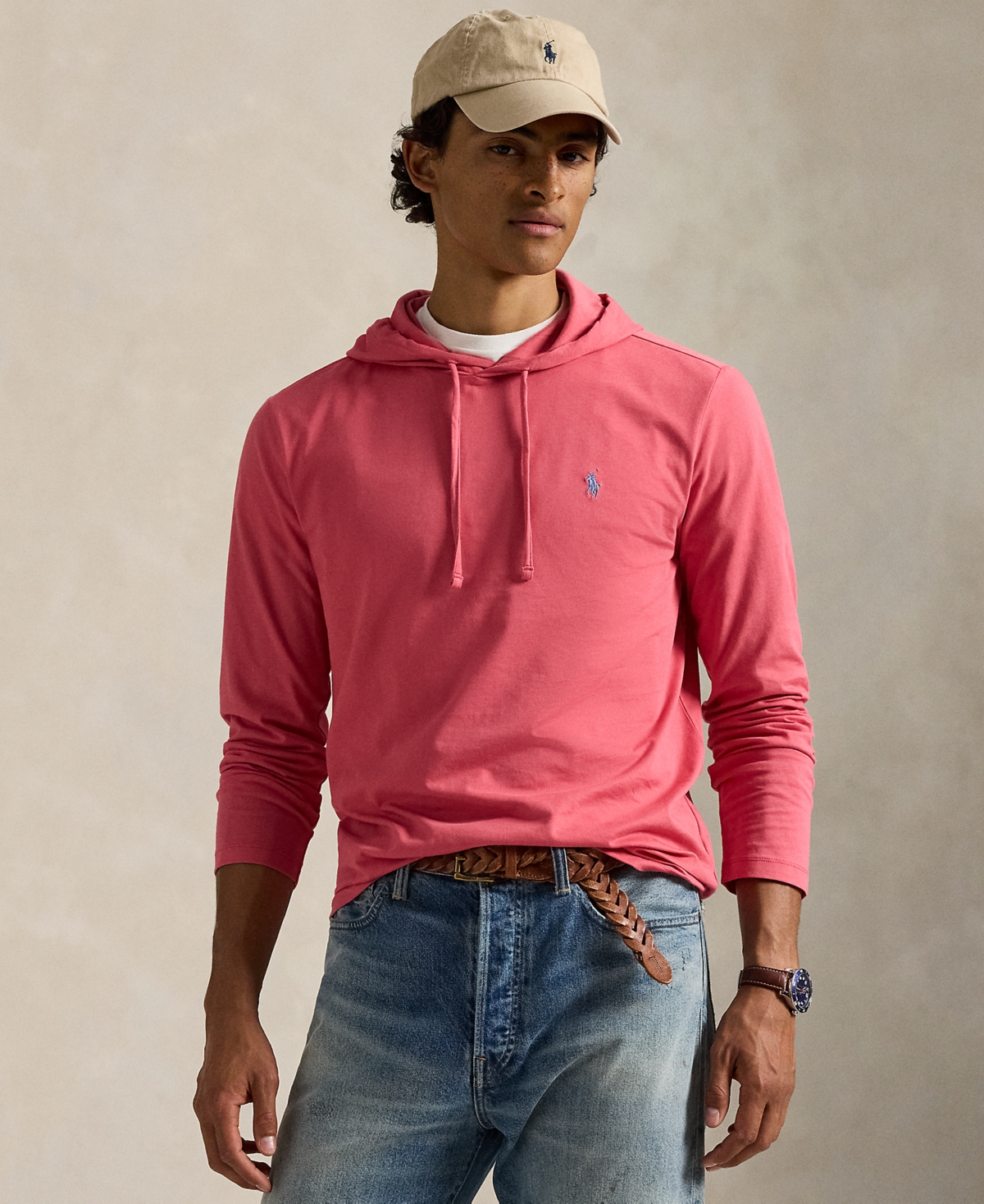 Click here for Polo Ralph Lauren Mens Jersey Hooded T-Shirt - Red... prices