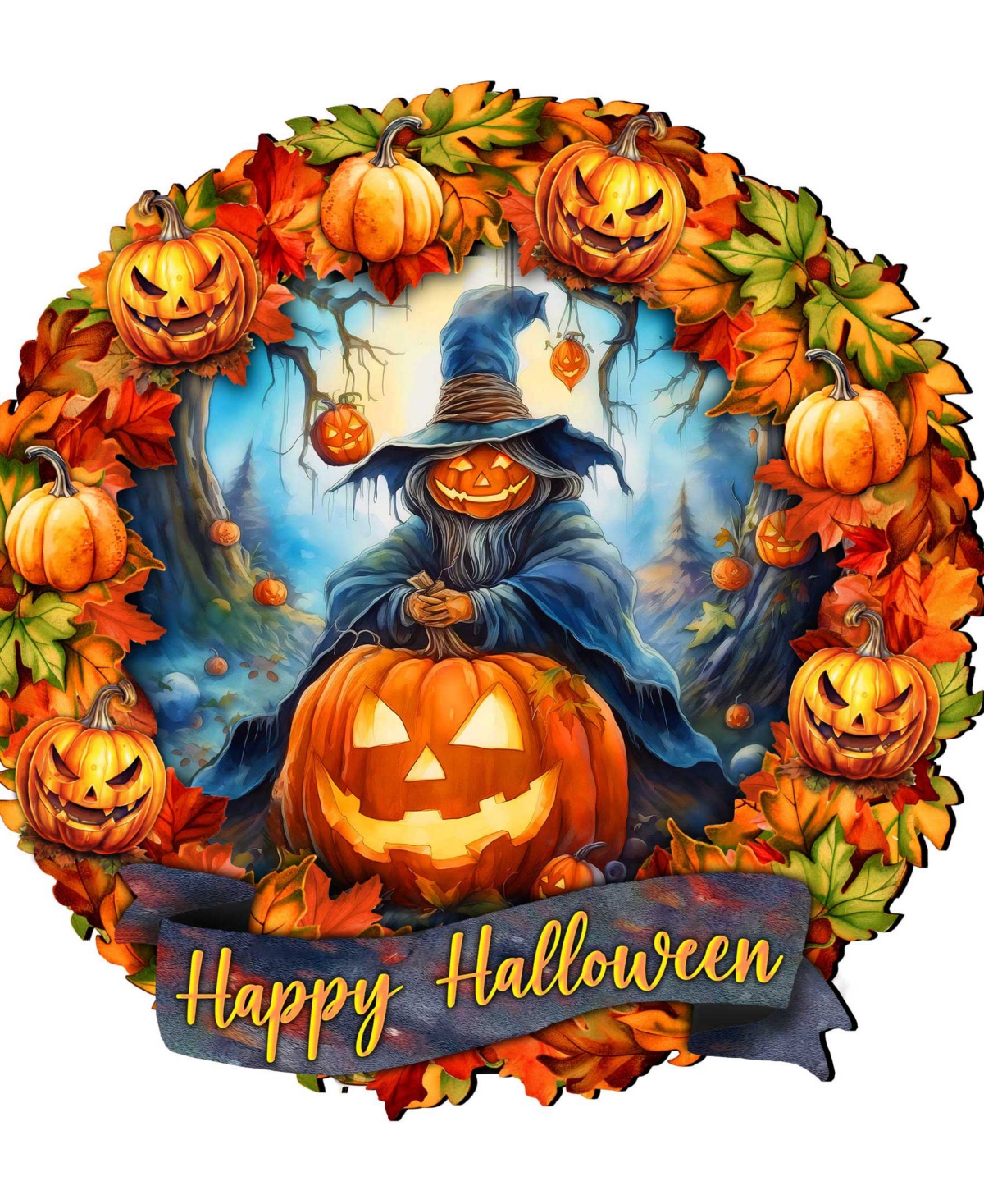 Click here for Designocracy Halloween Wreath Door Hanger - Multi... prices