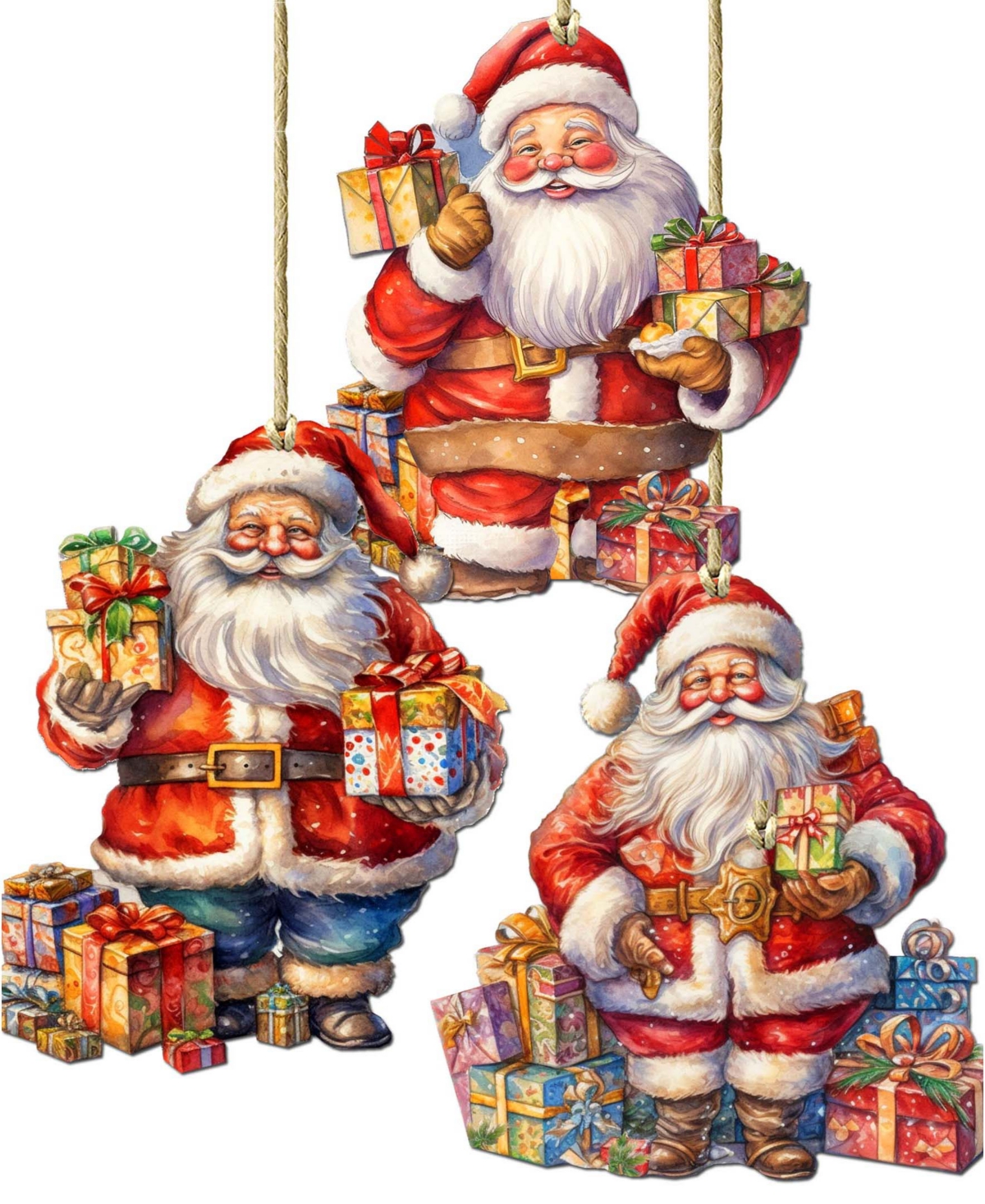 Click here for Designocracy Santas Gifts Wooden Ornaments  Set of... prices