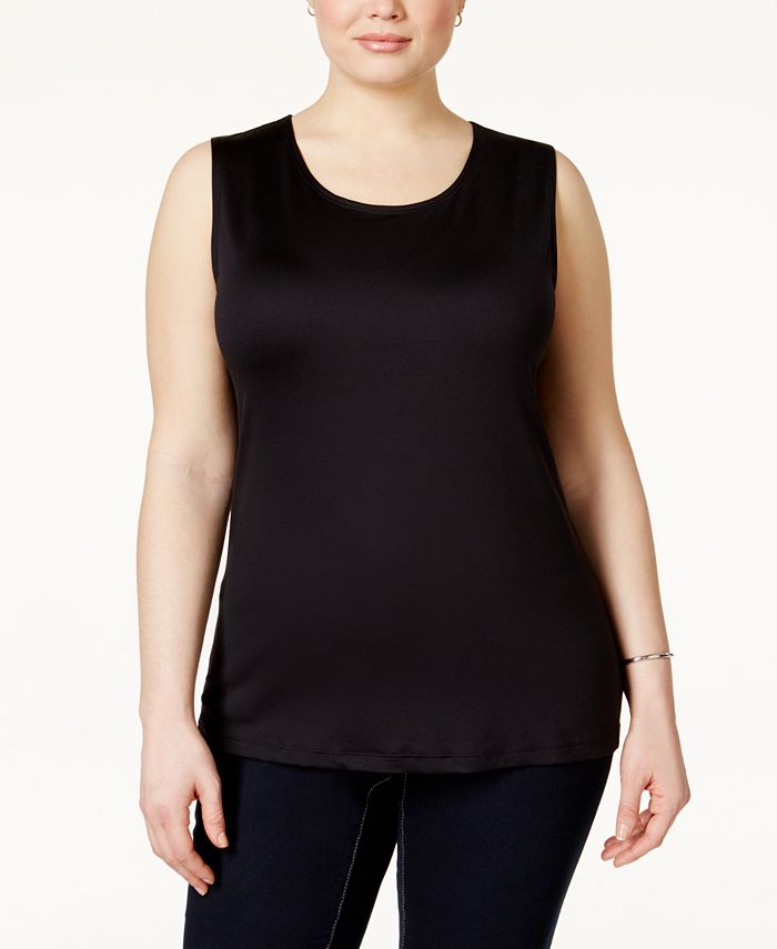 Alfani Plus Size Sleeveless Layering Tank, Created for Macy's - Macy's