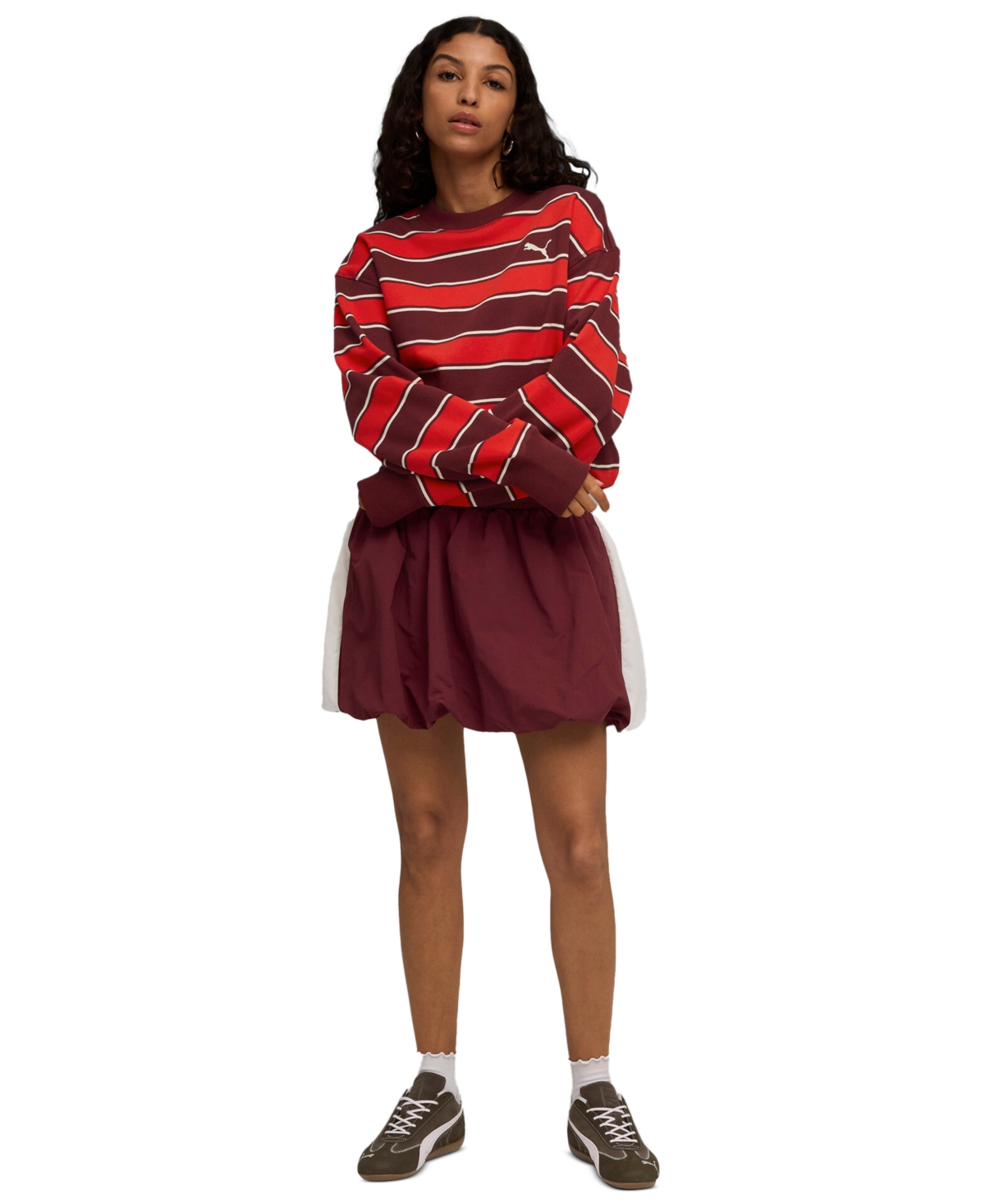 Click here for Puma Womens T7 Low-Rise Balloon Skirt - Ruby Shimm... prices