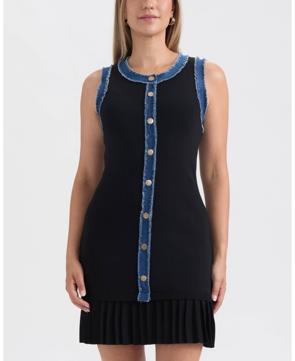 Click here for Ellen Tracy Womens Sleeveless Dress with Pleated H... prices