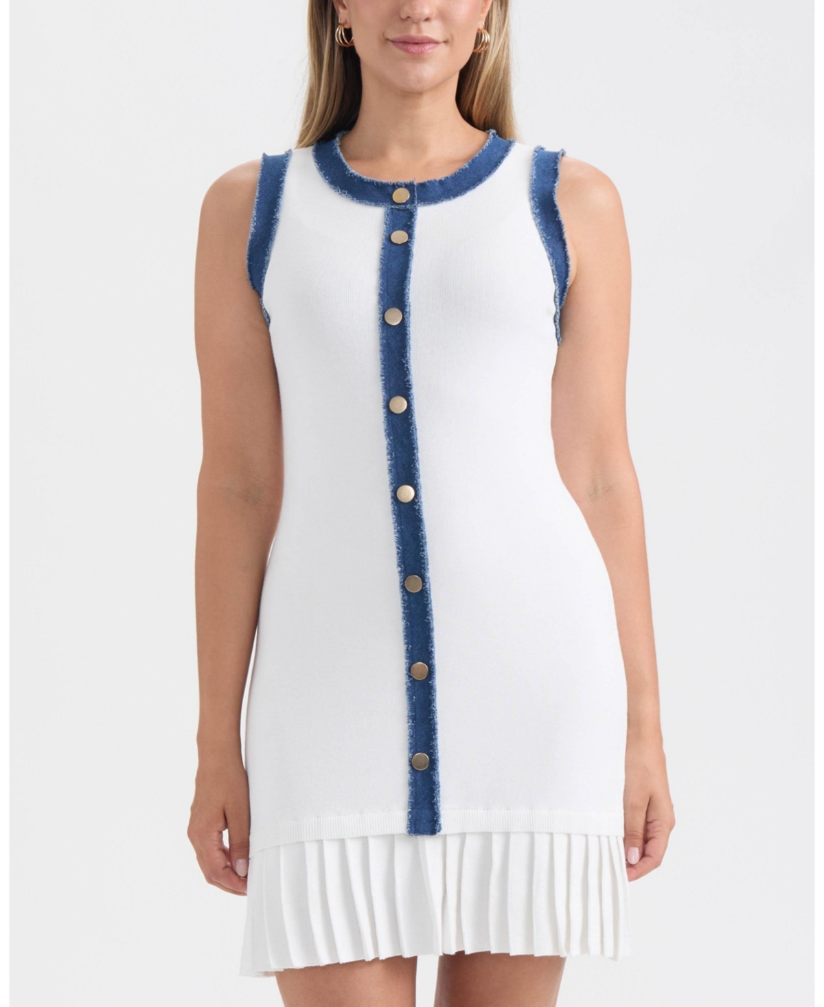 Click here for Ellen Tracy Womens Sleeveless Dress with Pleated H... prices