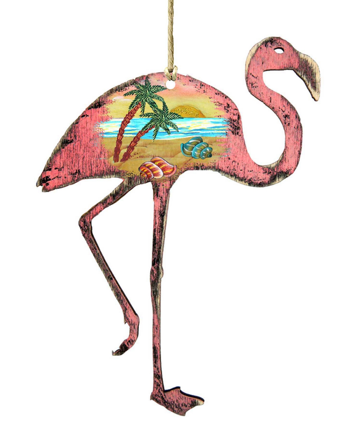 Click here for Designocracy Rustic Flamingo Wooden Ornament - Mul... prices