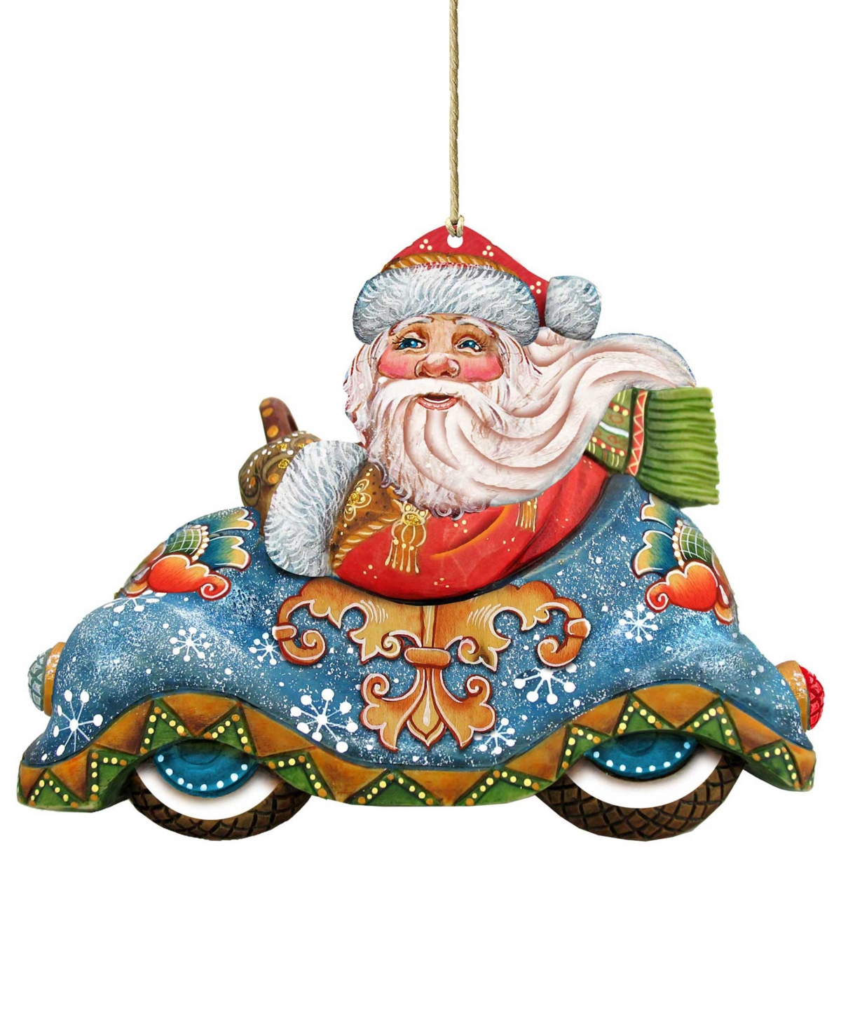 Click here for Designocracy Car Ride Santa Wood Christmas Ornamen... prices