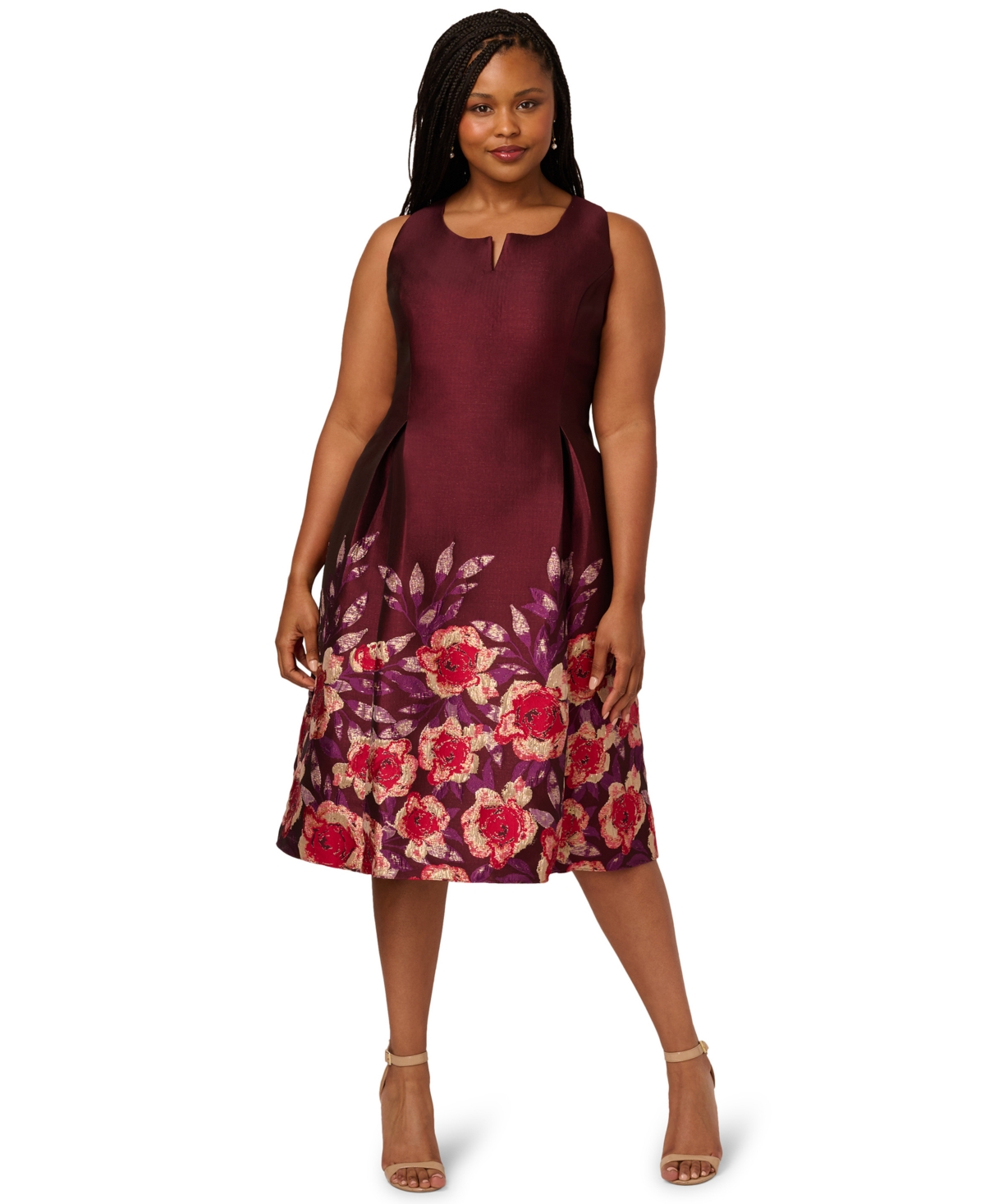 Click here for Adrianna Papell Plus Size Scoop Neck with Notch Mi... prices
