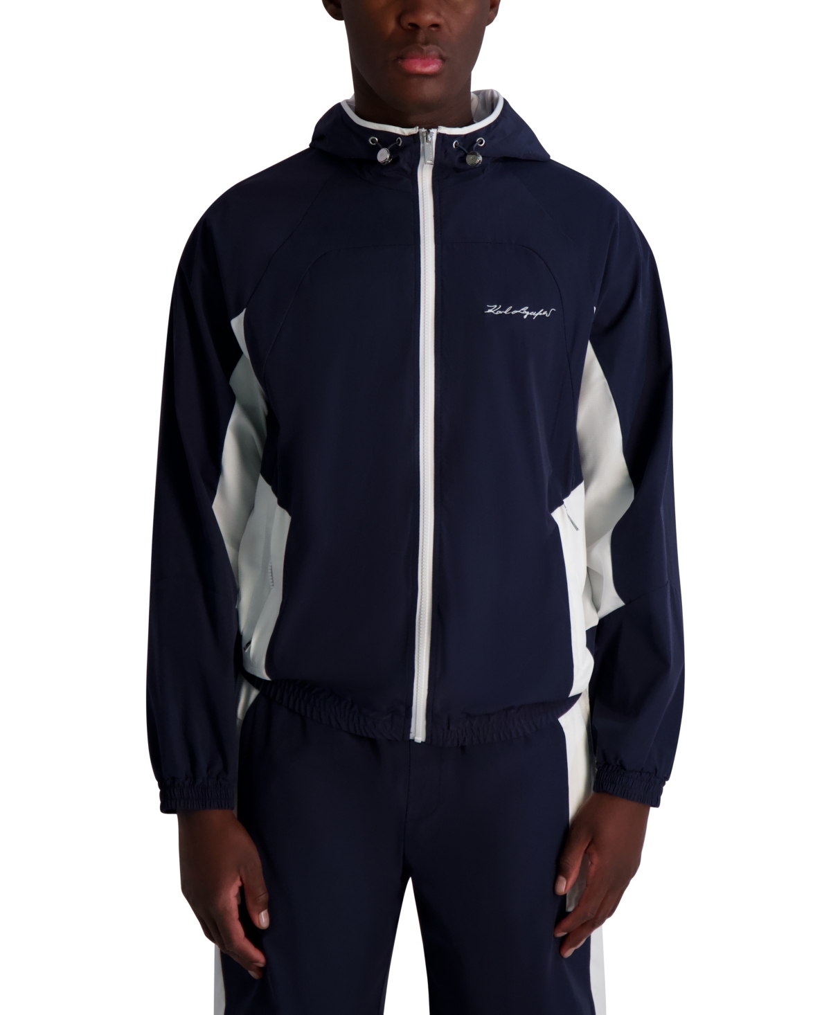Click here for Karl Lagerfeld Paris Mens Color Block Hooded Jacke... prices