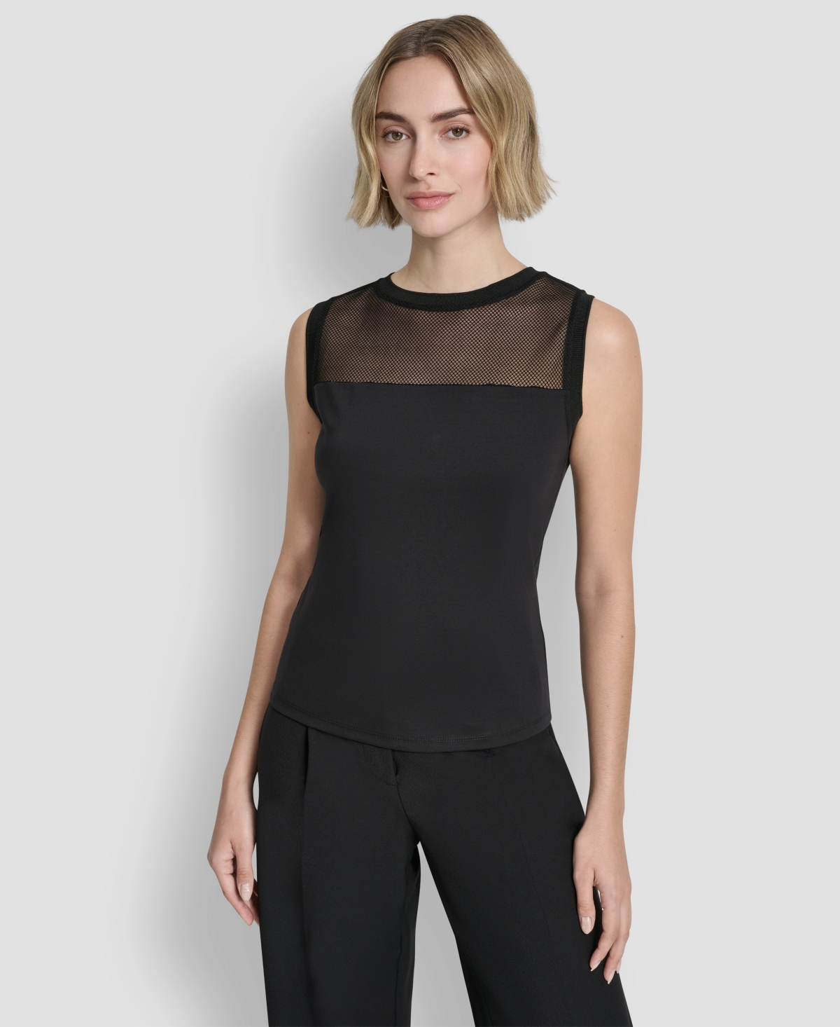 Click here for Dkny Womens Ponte Sleeveless Tank Top - Black prices