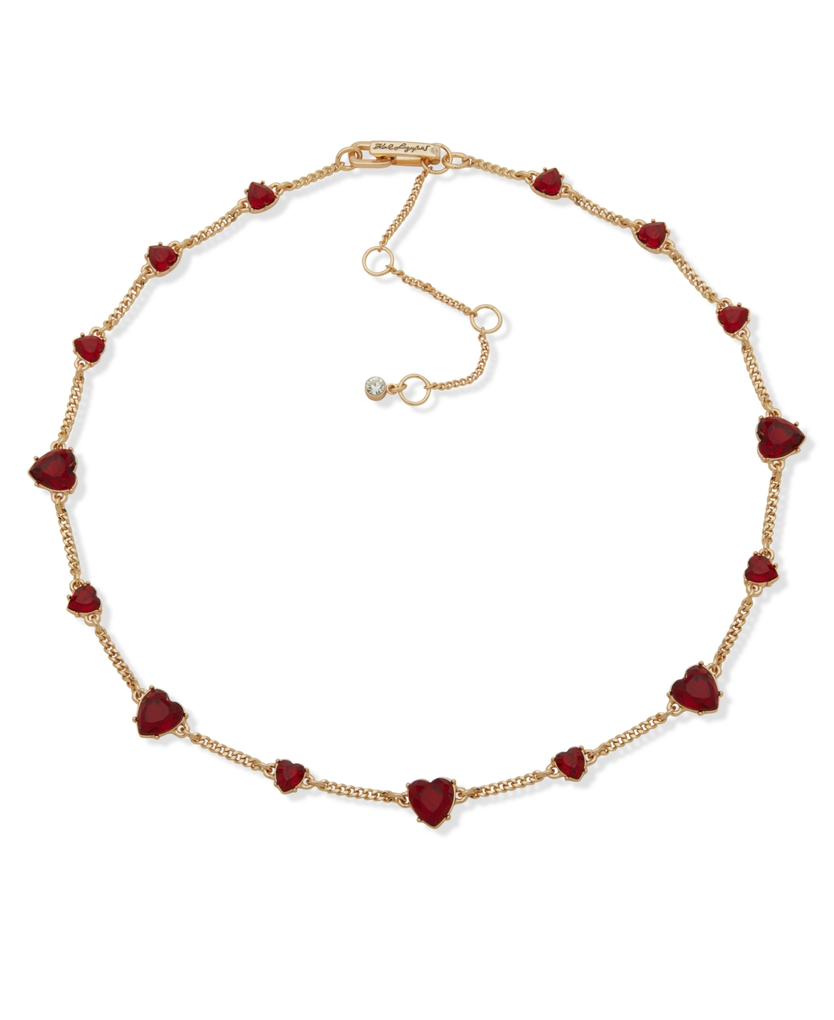 Karl Lagerfeld Paris Red Stone Heart Collar Necklace - Red