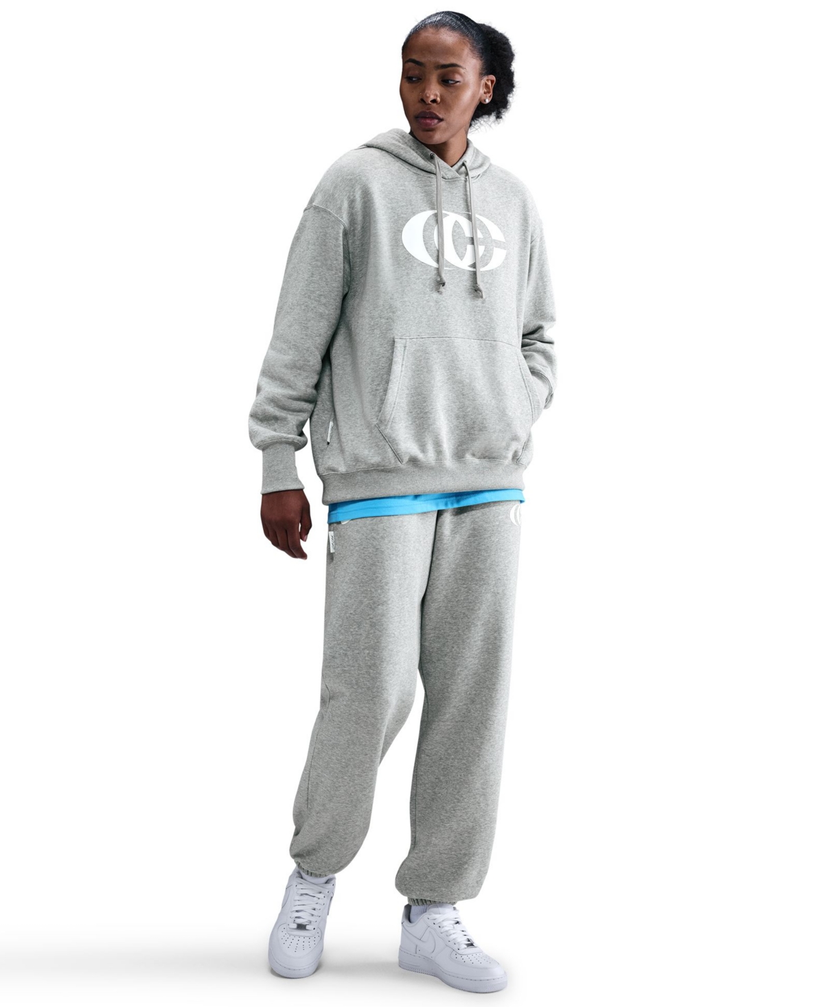 Nike Womens Caitlin Clark Basketball Phoenix Pull-On Hoodie - Dark Gray Heather