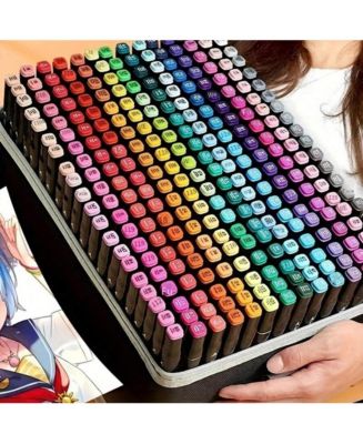 HTUTWOO 36 Colors Dual Brush Tip Permanent Art Markers Quick Drying And ...