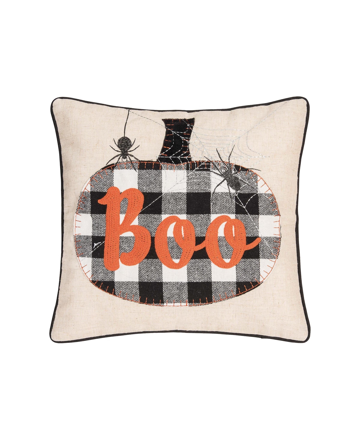 Click here for Franklin Black Boo Chain Stitch Halloween Throw Pi... prices
