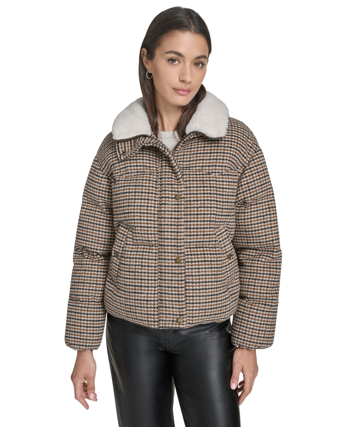 Click here for Levis Womens Regular Wool Blend Western Puffer Jac... prices