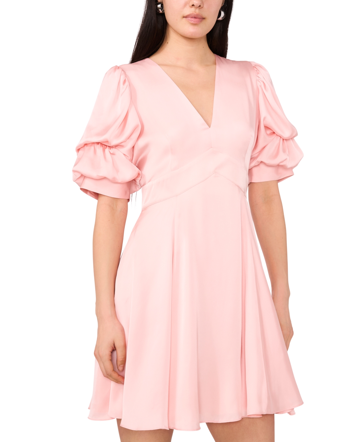 Click here for 1.state Womens Short Sleeve Mini Dress - Pale Blus... prices