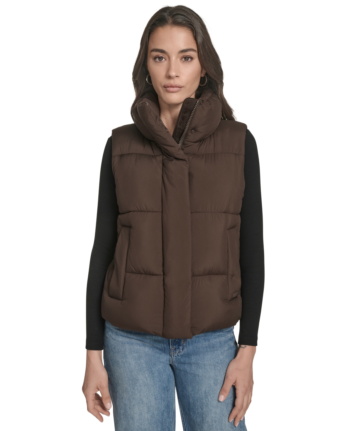 Click here for Levis Womens Stand Collar Puffer Vest - Coffee prices