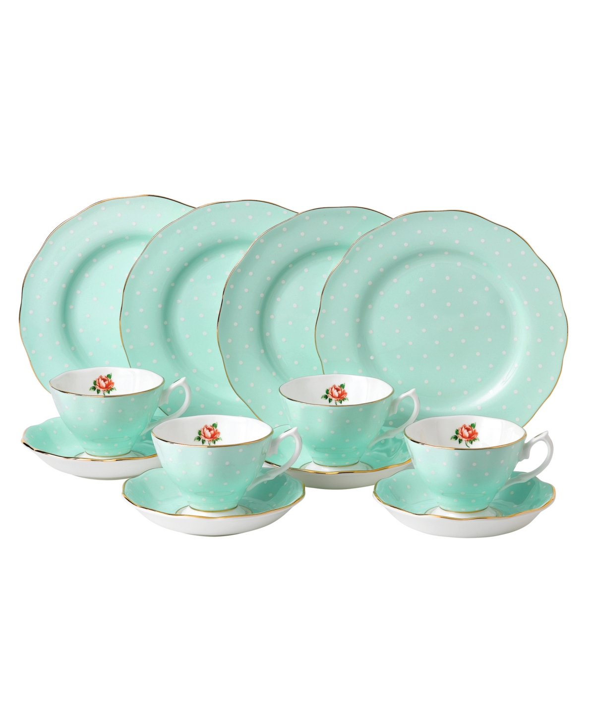Click here for Royal Albert Polka Rose 12-Piece Set - Green prices