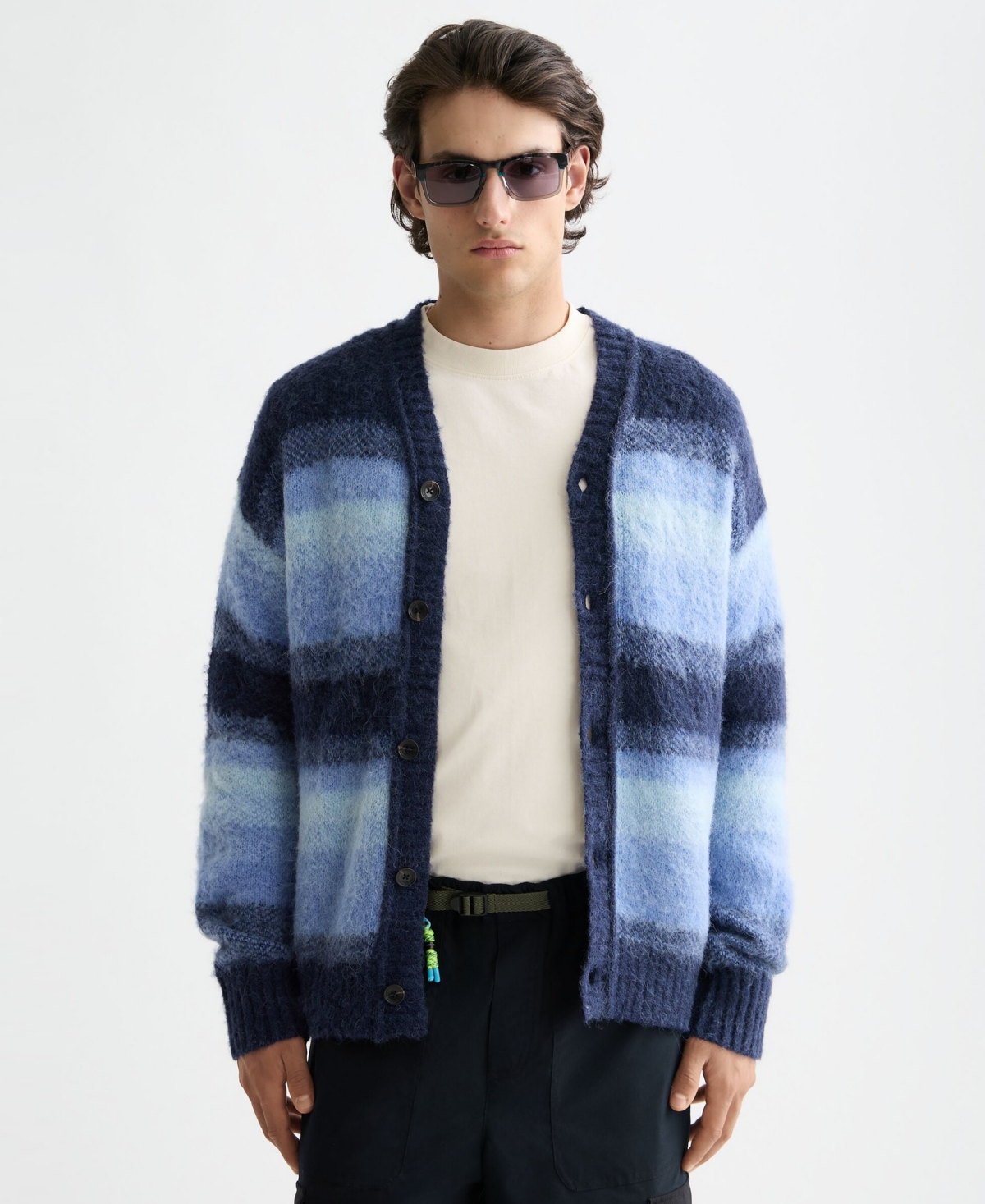 Click here for Scotch & Soda Mens Striped V-Neck Cardigan Sweater... prices