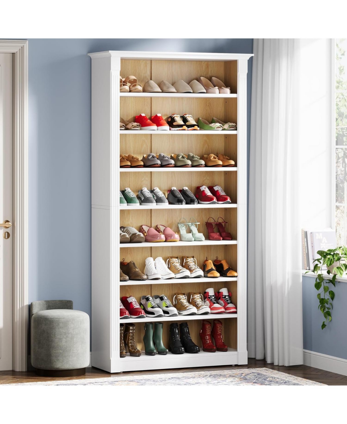Click here for Tribesigns 8-Tier Shoe Rack  Wooden Freestanding S... prices
