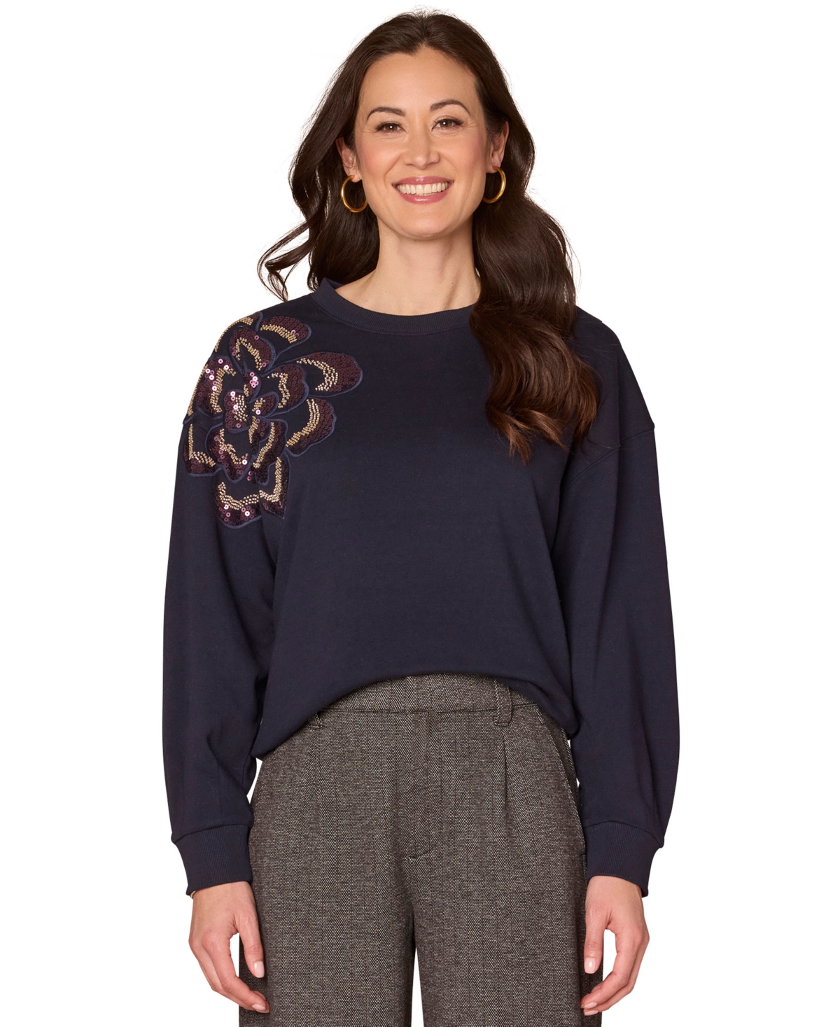 Click here for Democracy Womens Long Sleeve Beaded Crewneck Sweat... prices