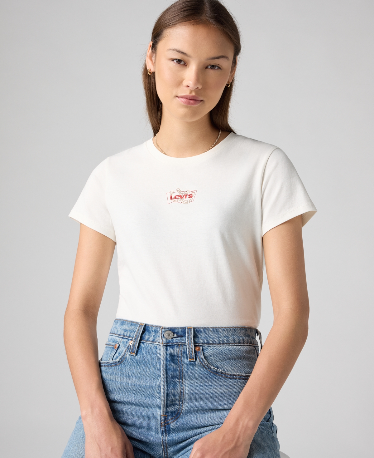 Click here for Levis Womens Perfect Graphic Logo Cotton T-shirt -... prices