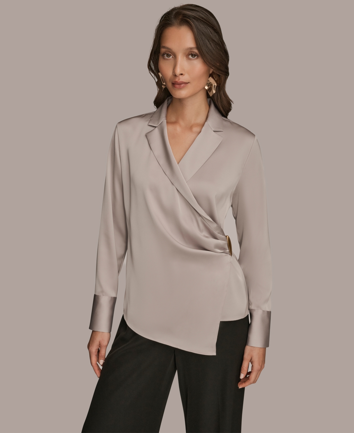 Click here for Donna Karan New York Womens Wrap Long Sleeve V-Nec... prices