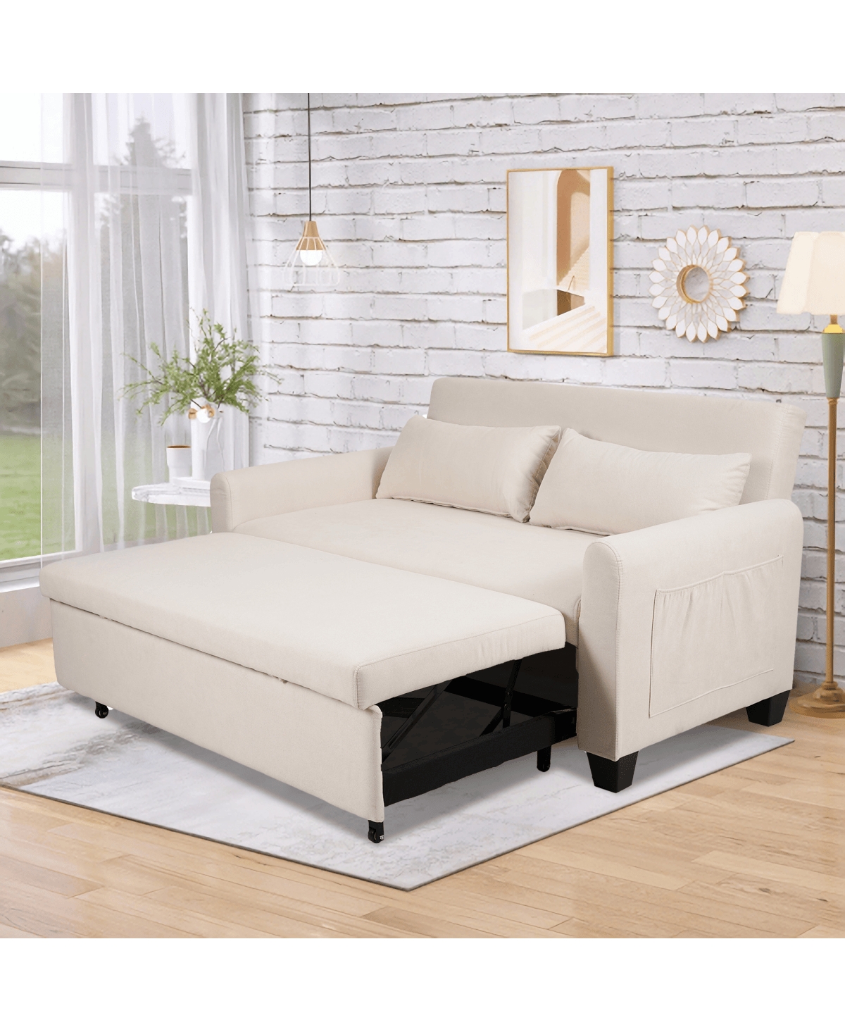 Click here for Maison Boucle 61 Pull-Out Linen Sofa Bed  Extra-Wi... prices