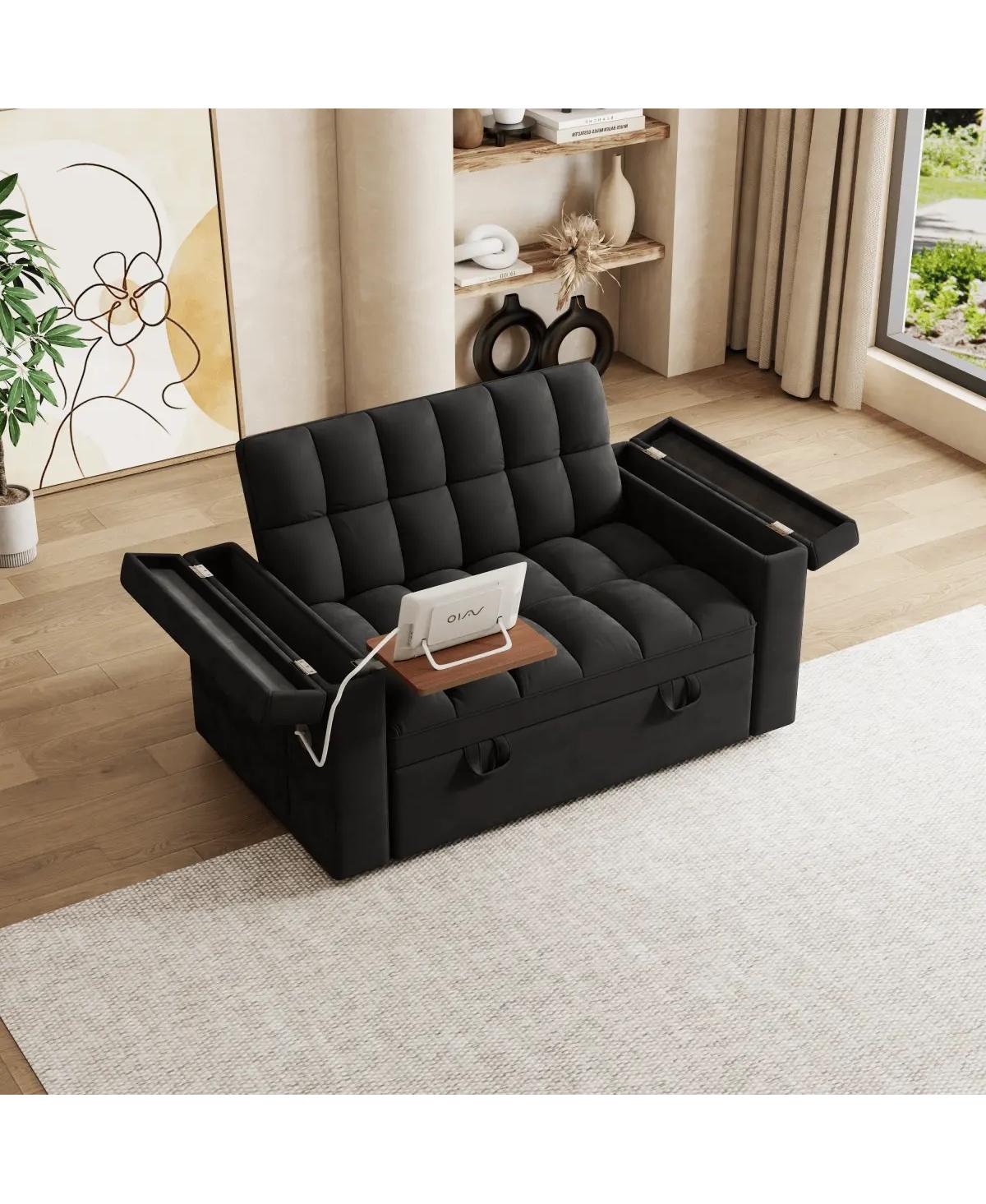 Click here for Maison Boucle 65 Pull-Out Sofa Bed with Desk & Usb... prices