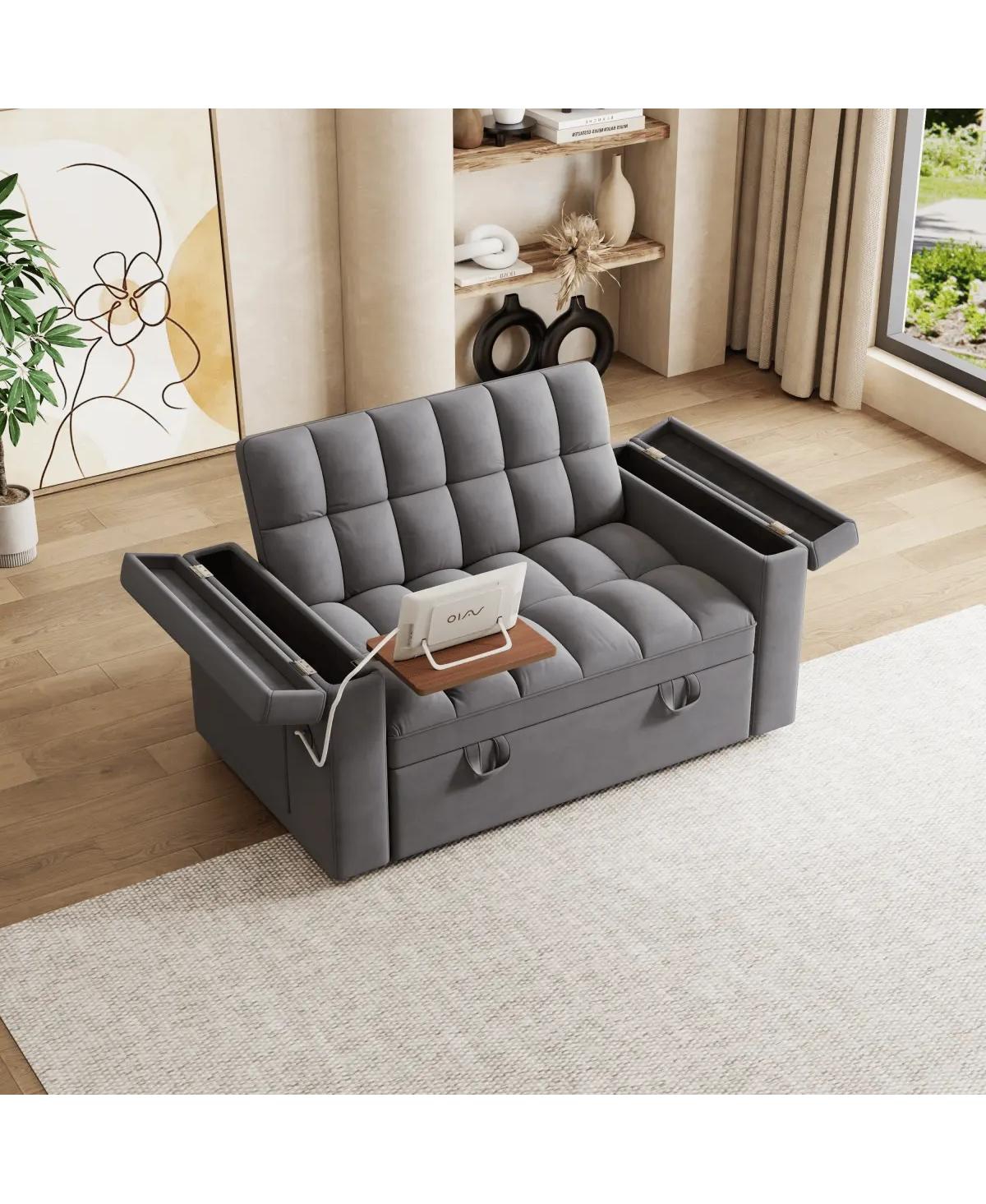 Click here for Maison Boucle 65 Pull-Out Sofa Bed with Desk & Usb... prices