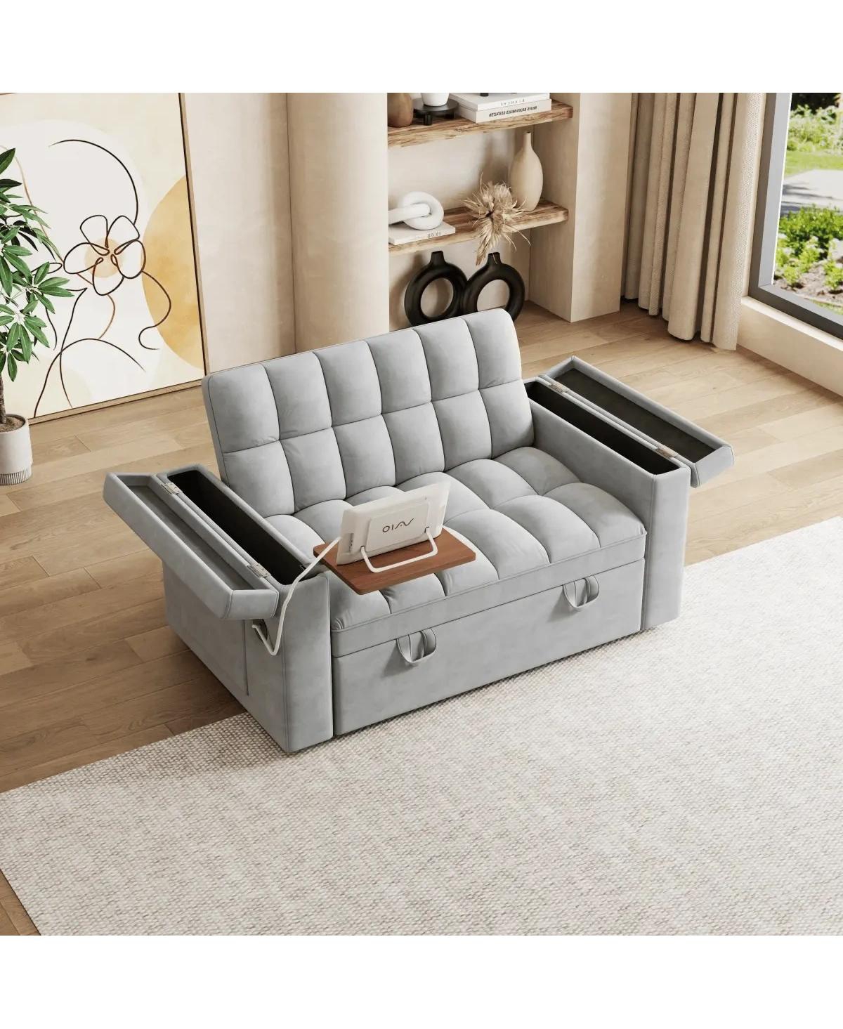 Click here for Maison Boucle 65 Pull-Out Sofa Bed with Desk & Usb... prices