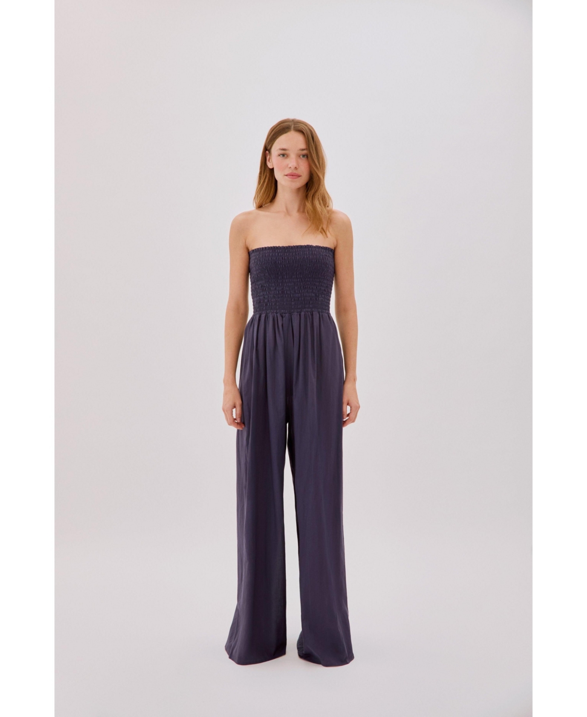 Click here for Labeca London Womens Mare Cotton Shirred Jumpsuit prices
